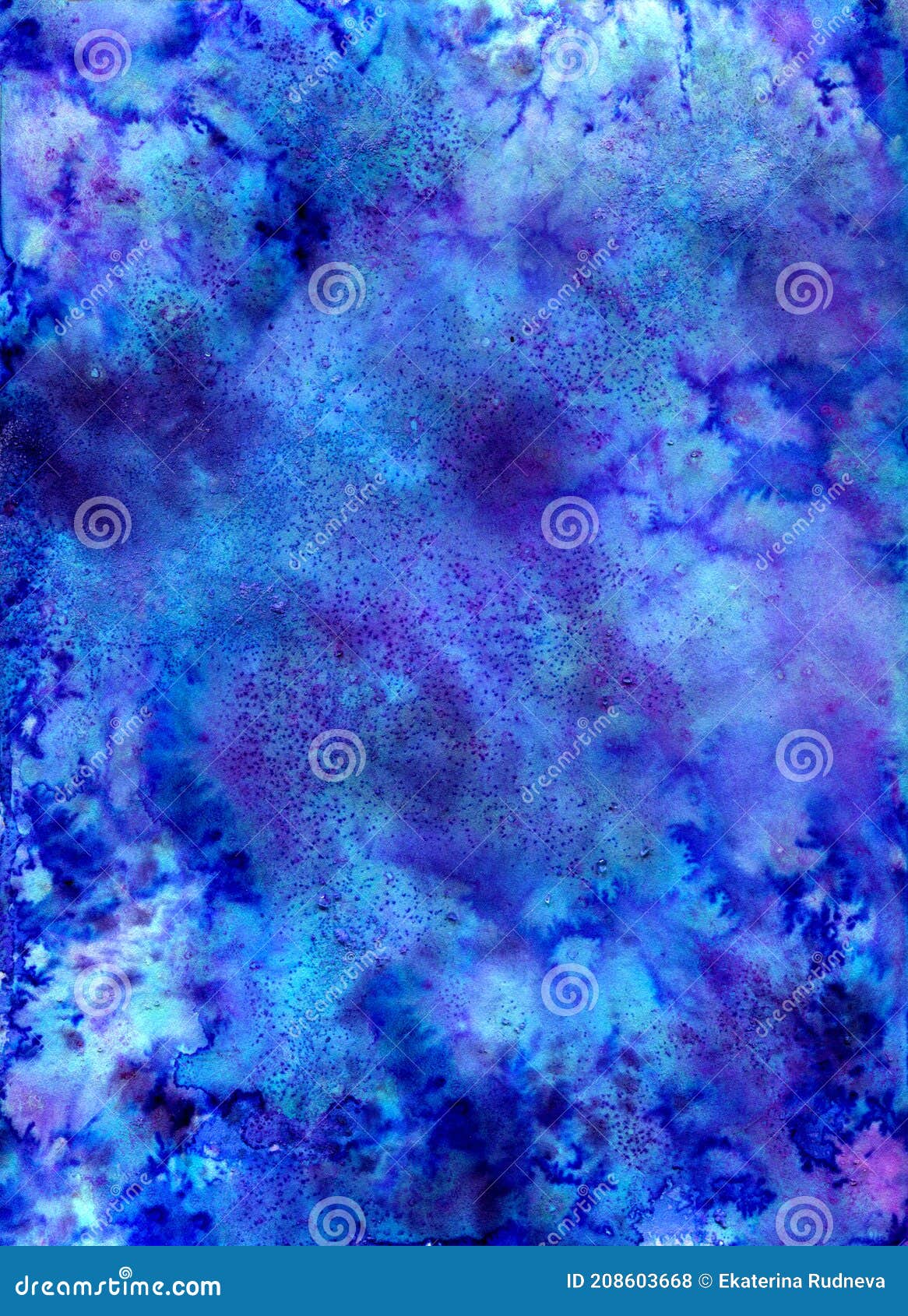 Magic Watercolor Background Hand Drawing. Drawing on Paper, Scanned ...