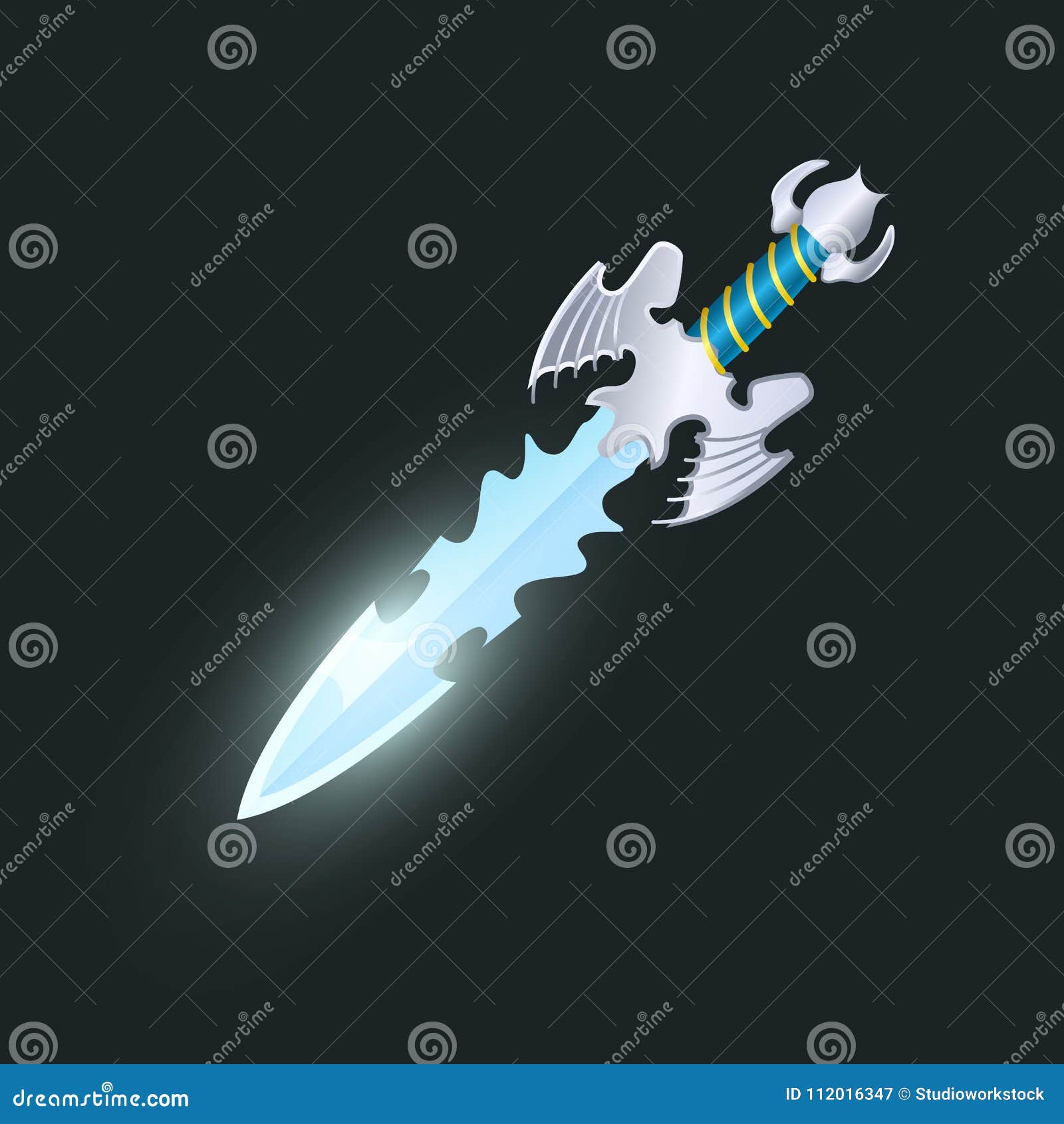 Magic Weapon Isolated Game Element Stock Vector - Illustration of steel ...