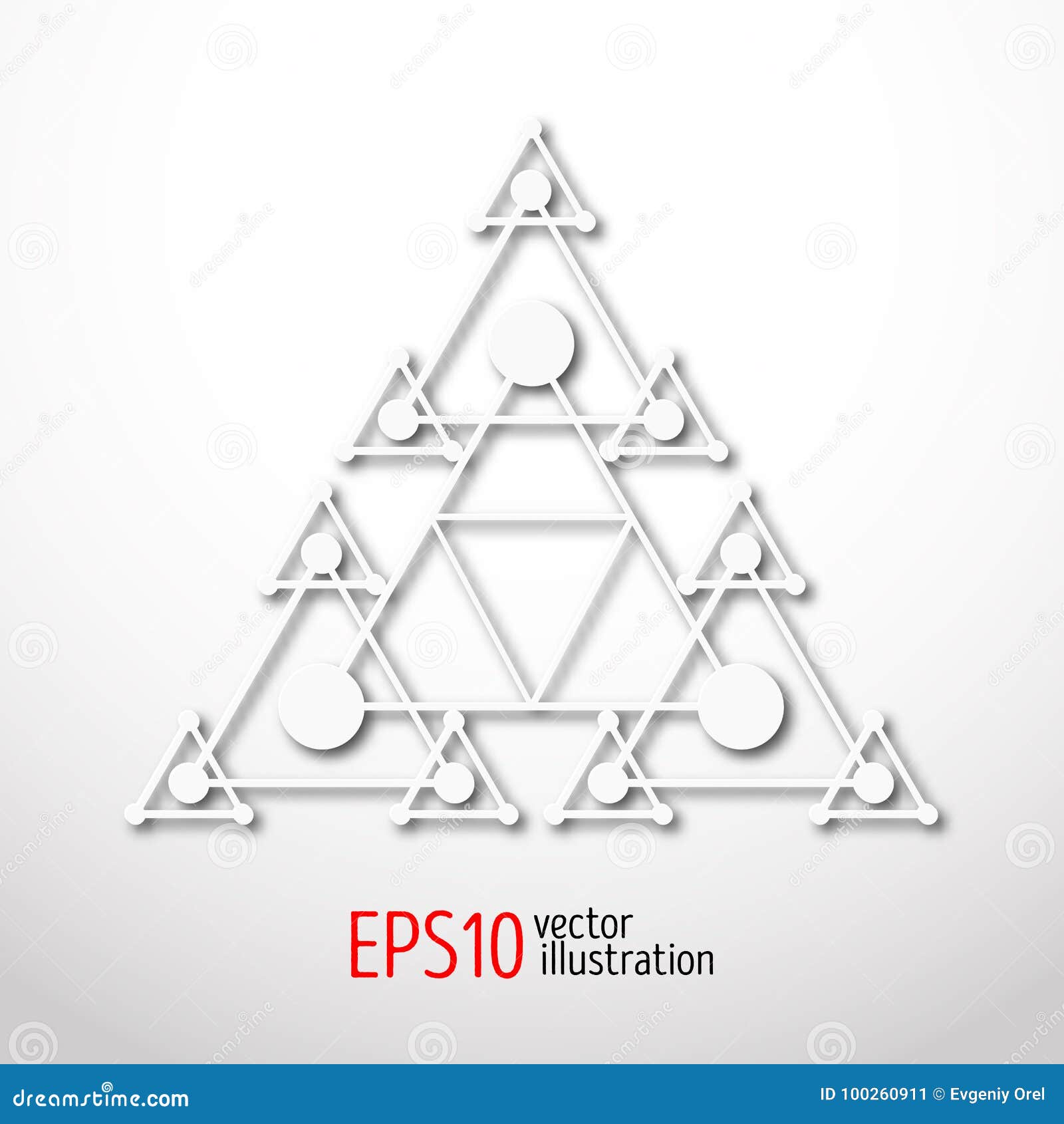 Magic White Triangle with Recursive 3d . Sacral Geometry Symbol Stock ...