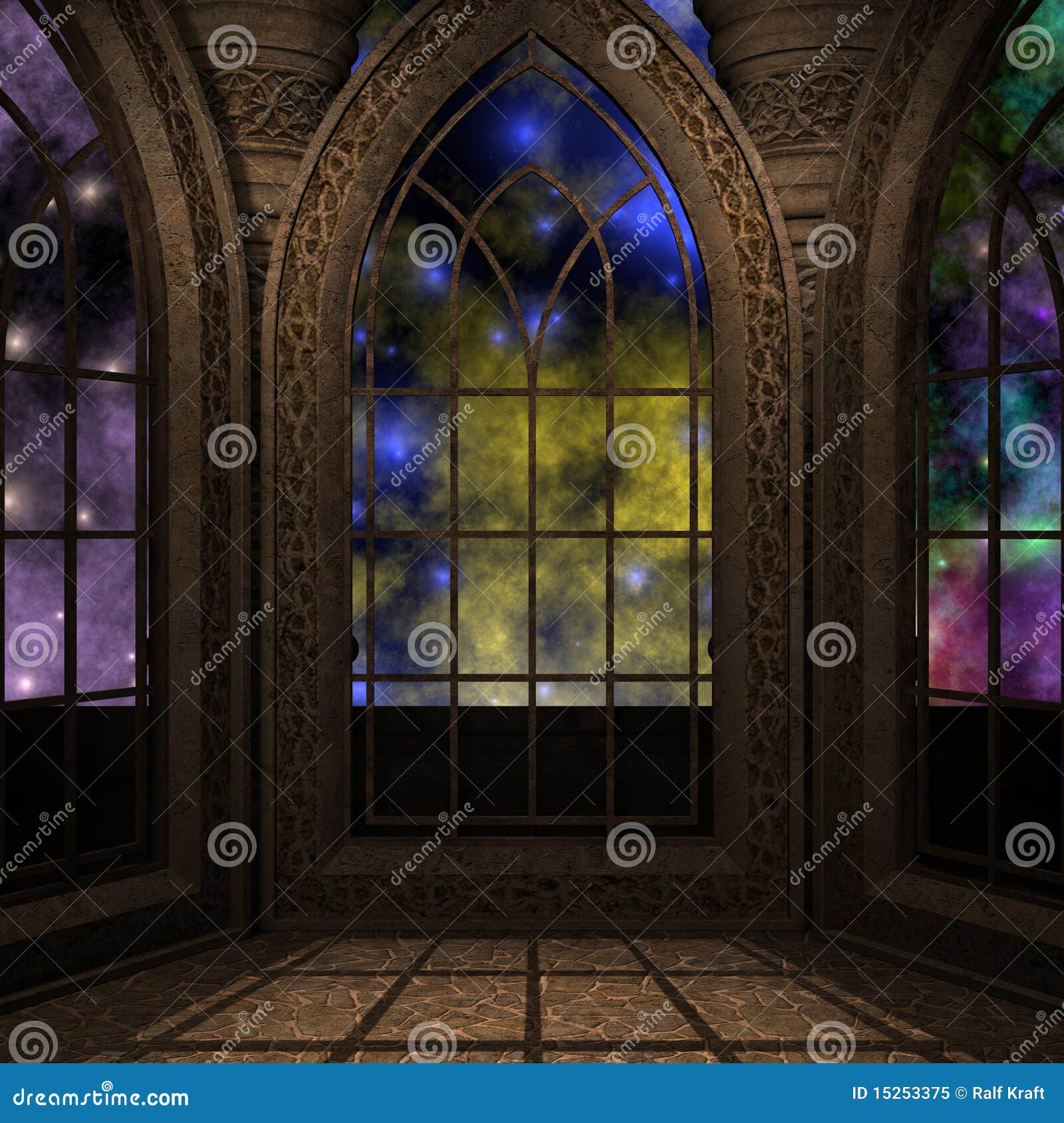 Magic Window in a Fantasy Setting Stock Illustration - Illustration of ...