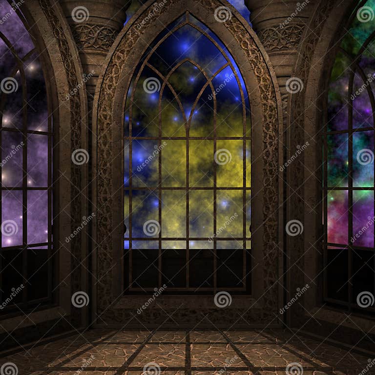 Magic Window in a Fantasy Setting Stock Illustration - Illustration of ...