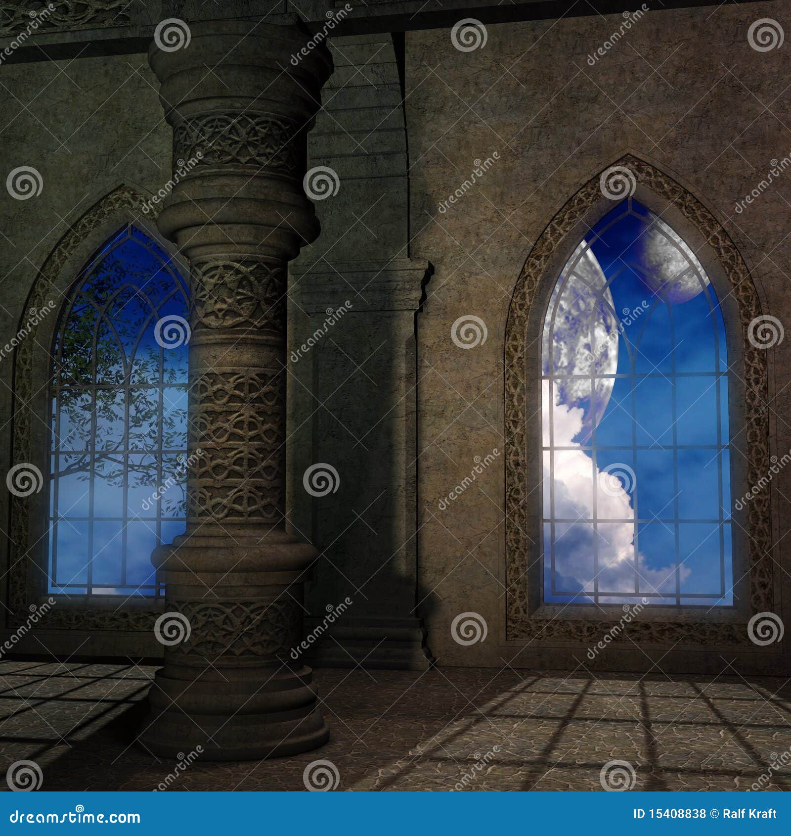 Magic Window in a Fantasy Setting Stock Illustration - Illustration of ...