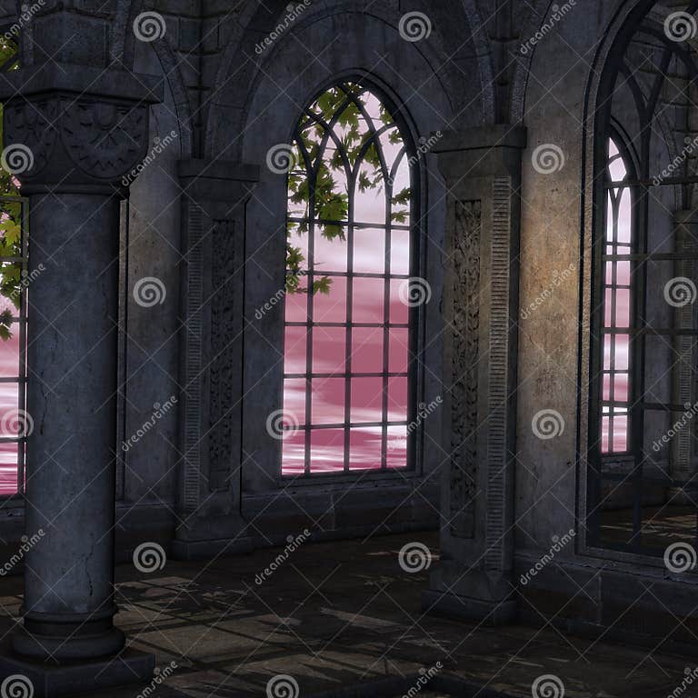 Magic Window in a Fantasy Setting Stock Illustration - Illustration of ...
