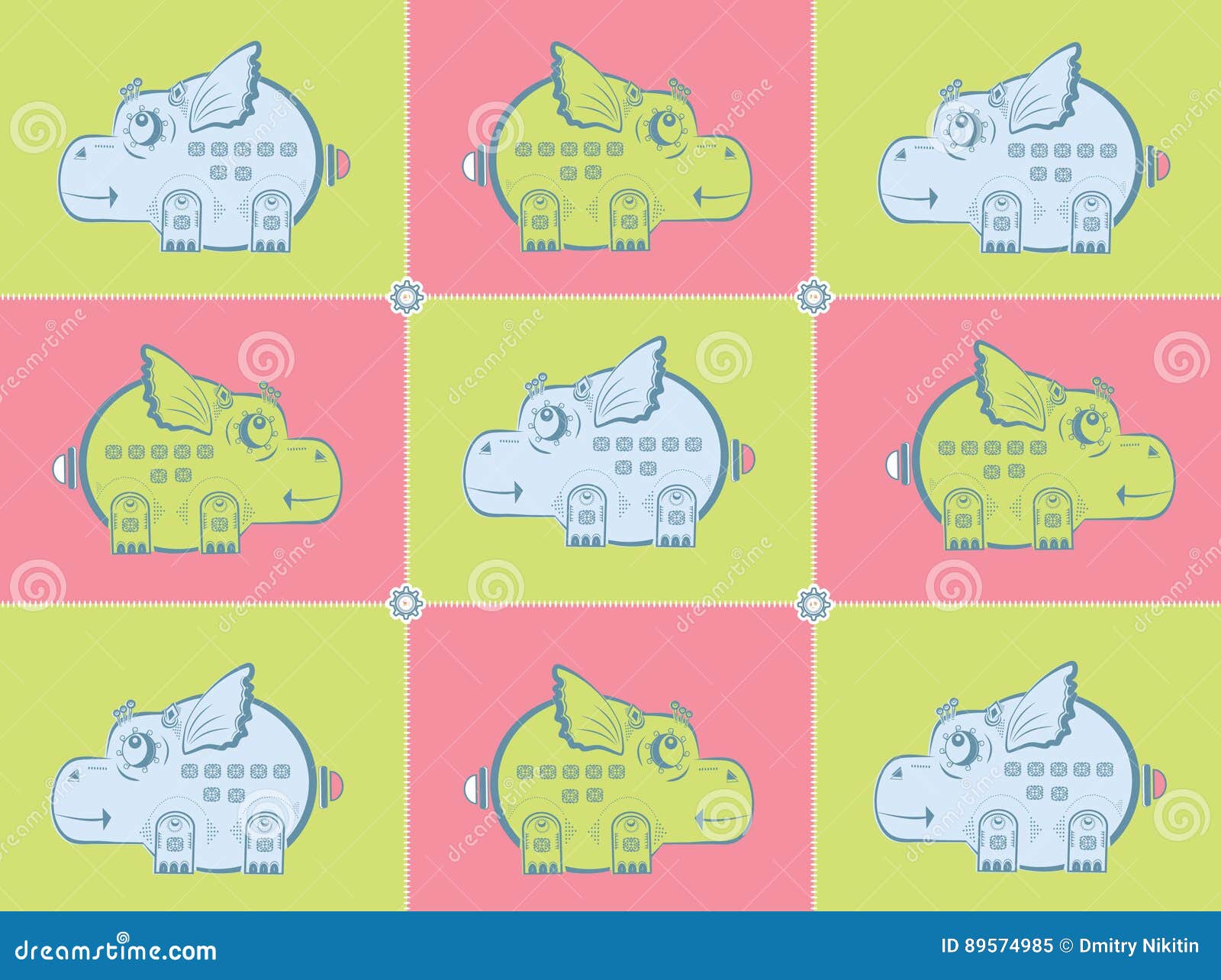 Magic winged behemoth stock vector. Illustration of child - 89574985