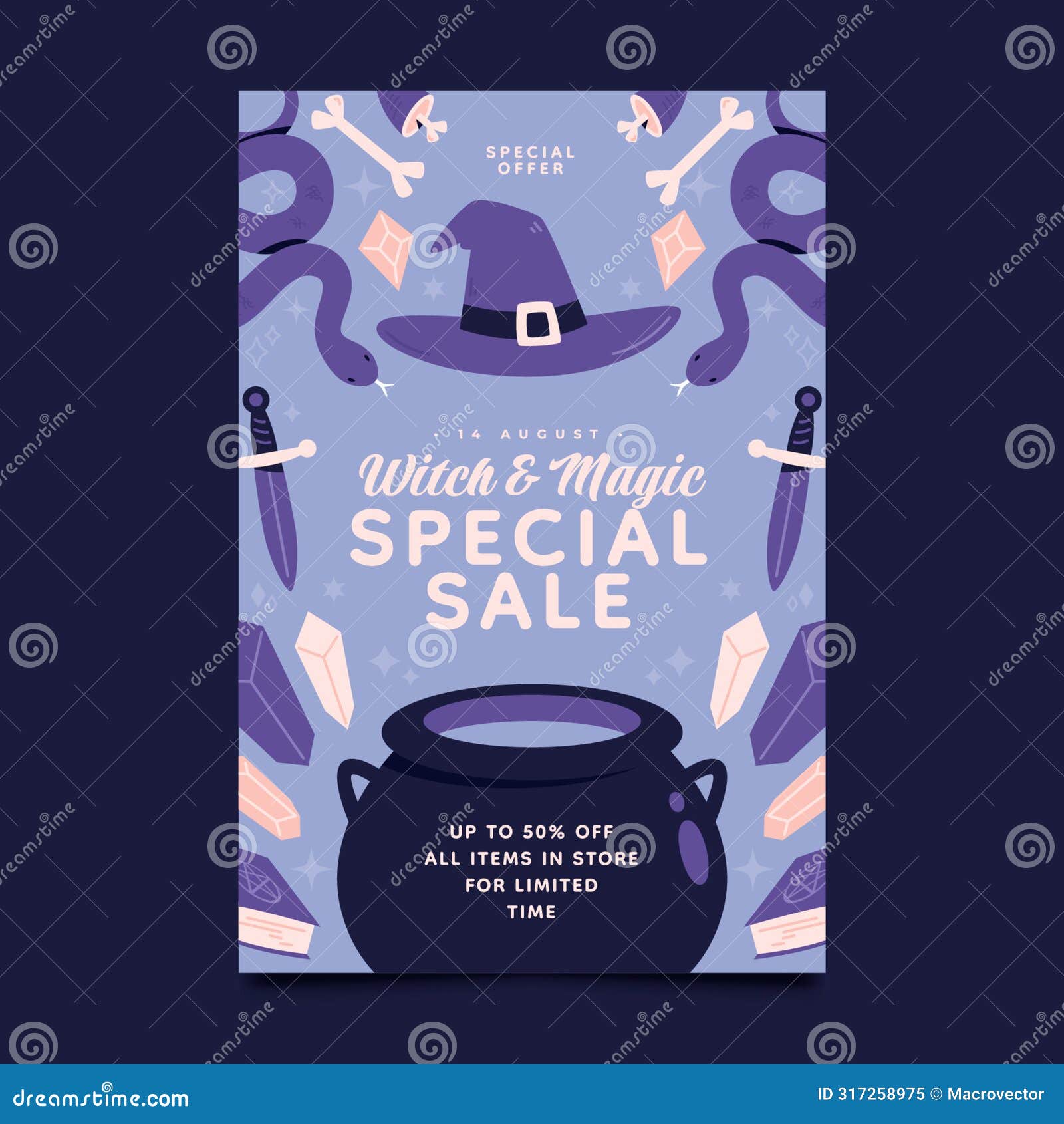 Witchcraft Poster Template Layout. Banner, Booklet, Leaflet Print ...
