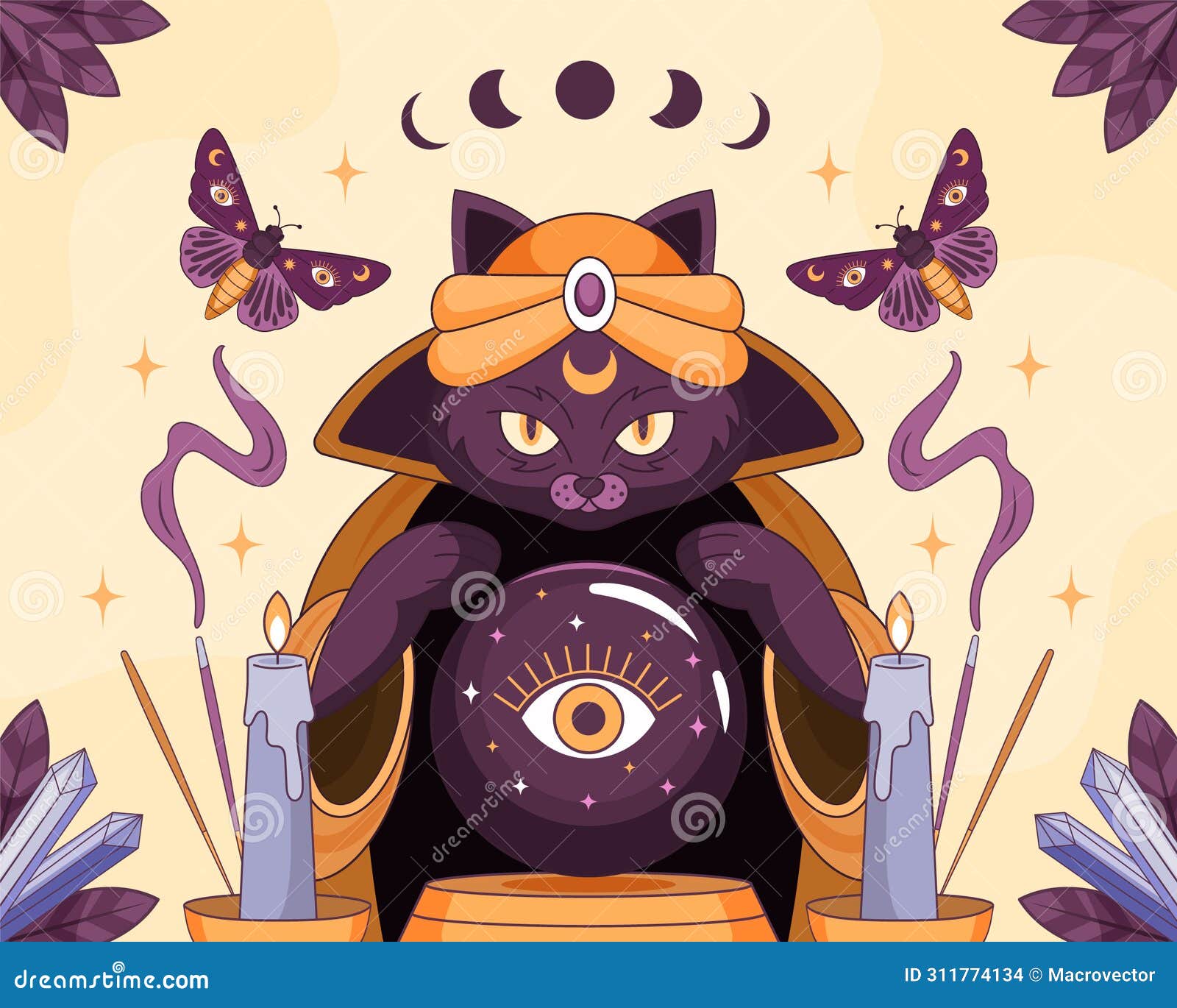 Magic and Witchcraft Composition Stock Illustration - Illustration of ...