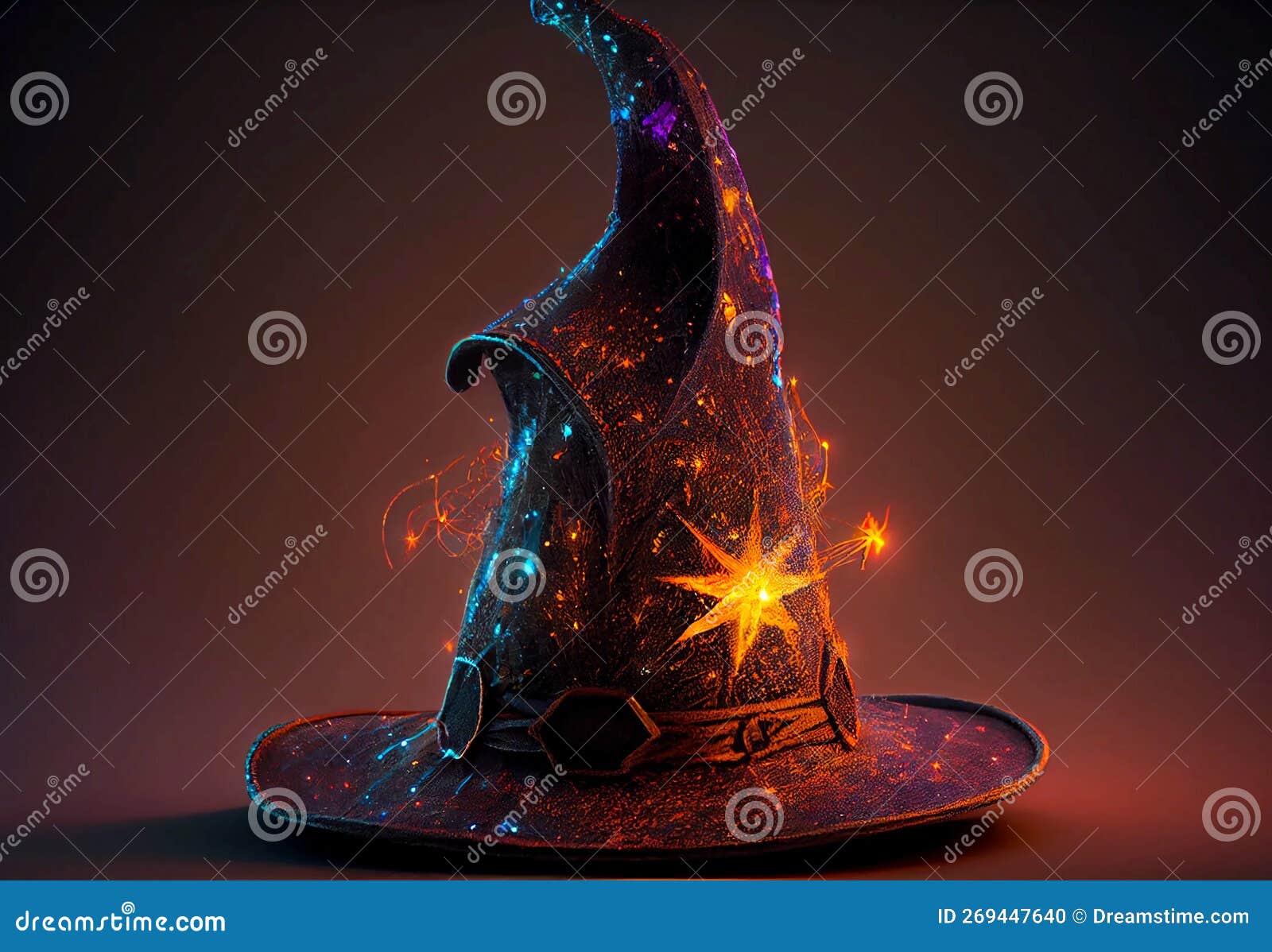 Magic Wizard Hat with Stars Stock Illustration - Illustration of object ...