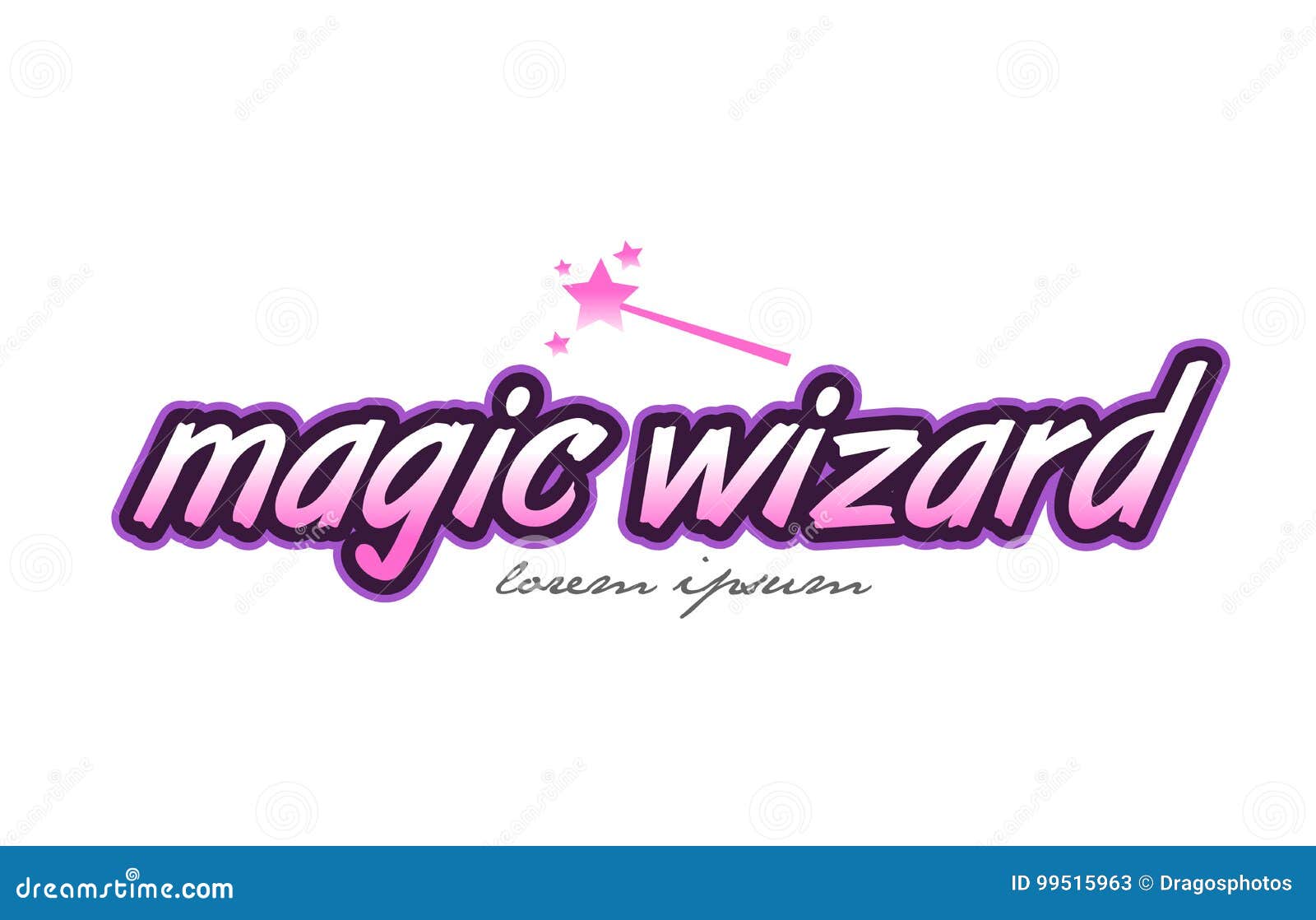 Magic Wizard Word Text Logo Icon Design Concept Idea Stock Vector ...
