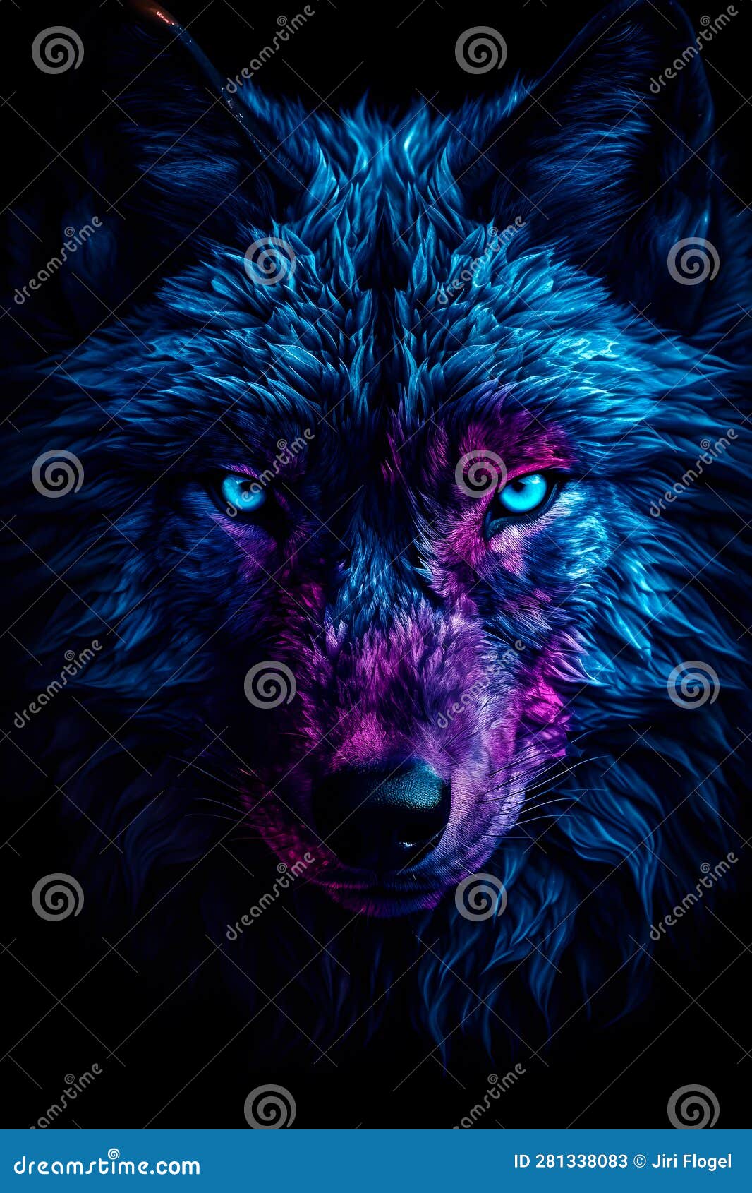Magic Wolf - Front View - AI Generated Stock Illustration ...