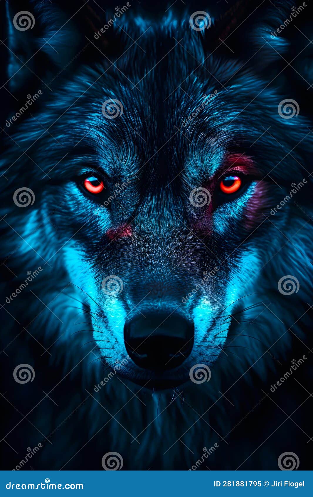 Magic Wolf - Front View - AI Generated Stock Illustration ...