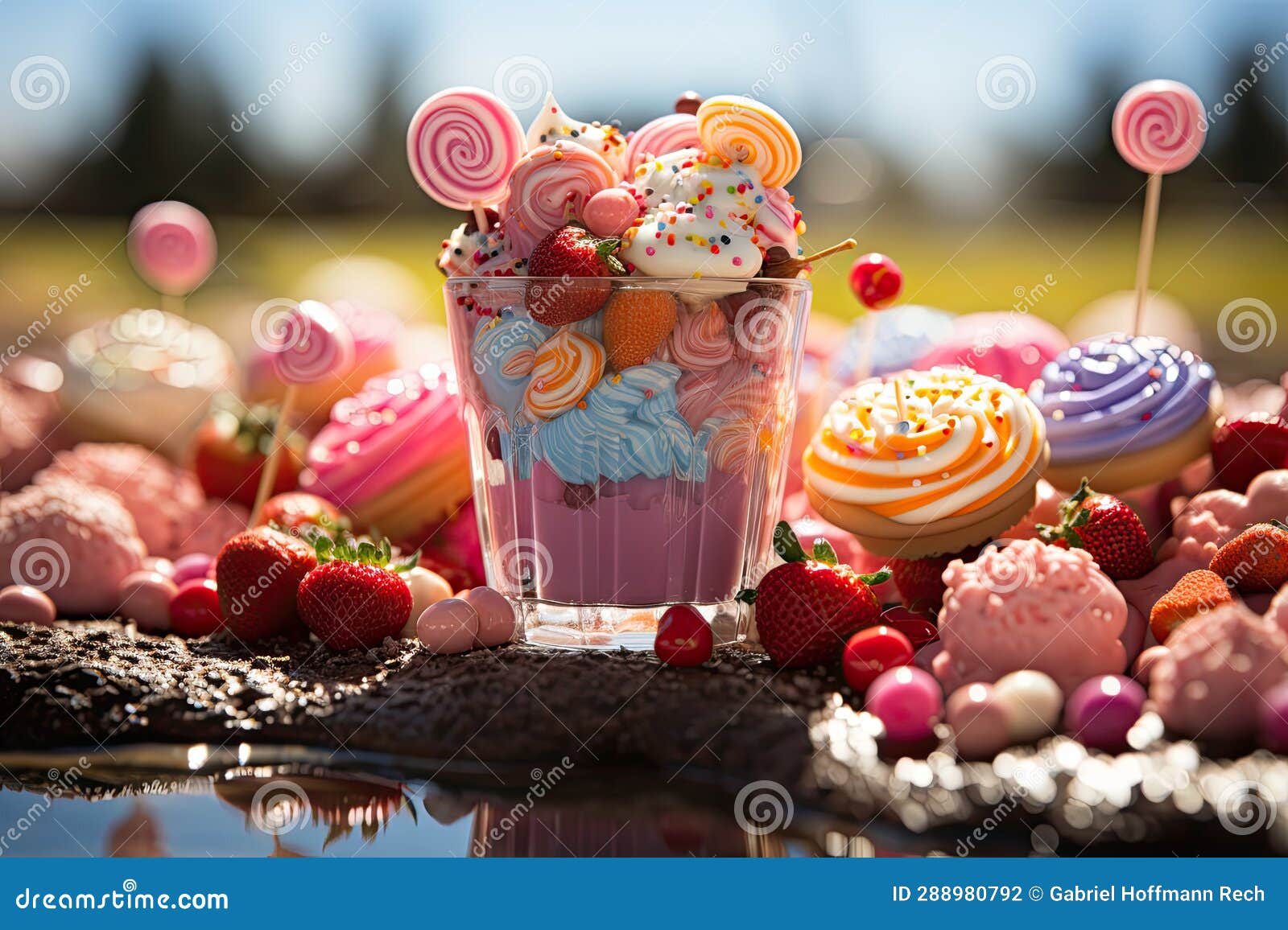 Magic World of Dance Sweets in Garden Enchanted., Generative IA Stock ...