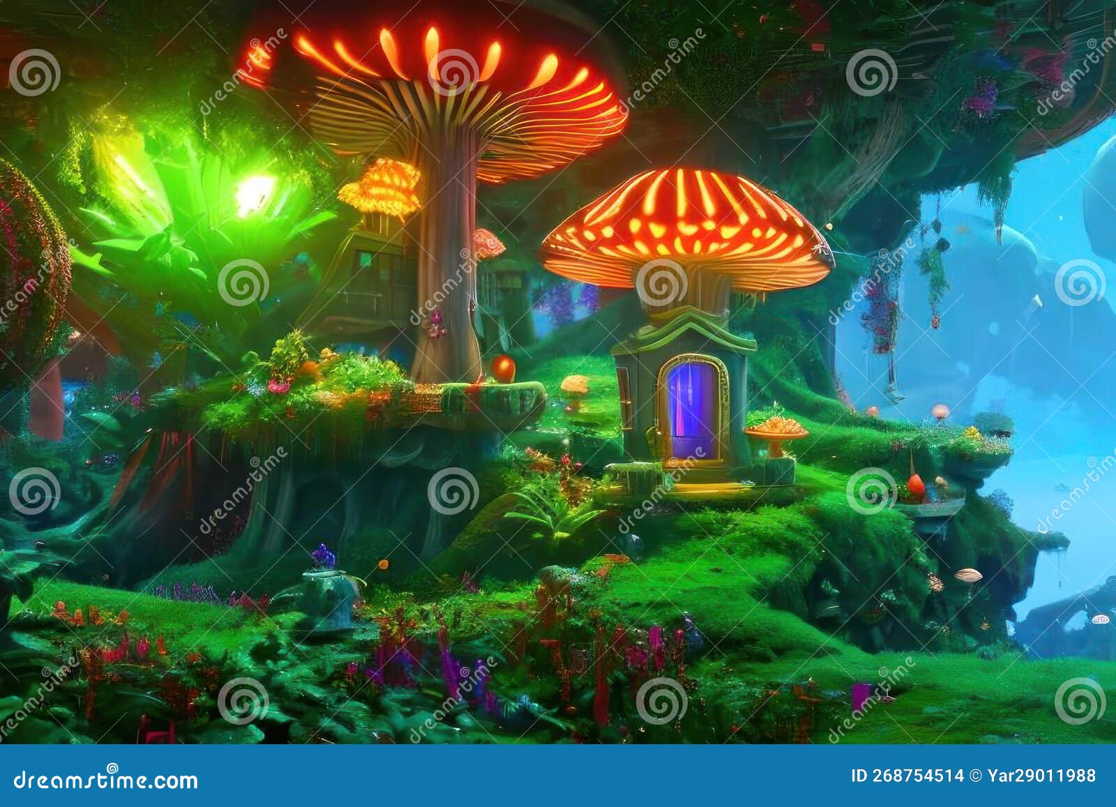 Magic World in the Forest. AI Generated Stock Illustration ...