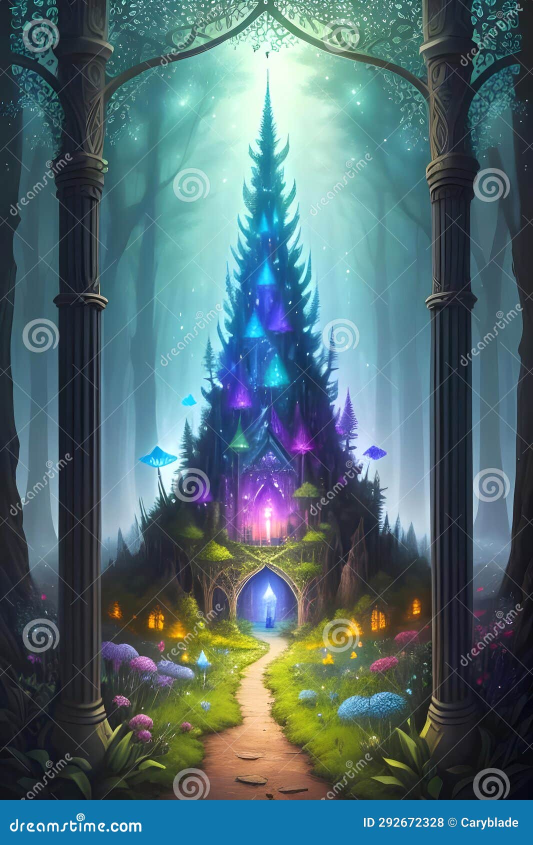 Magic world. stock illustration. Illustration of evening - 292672328