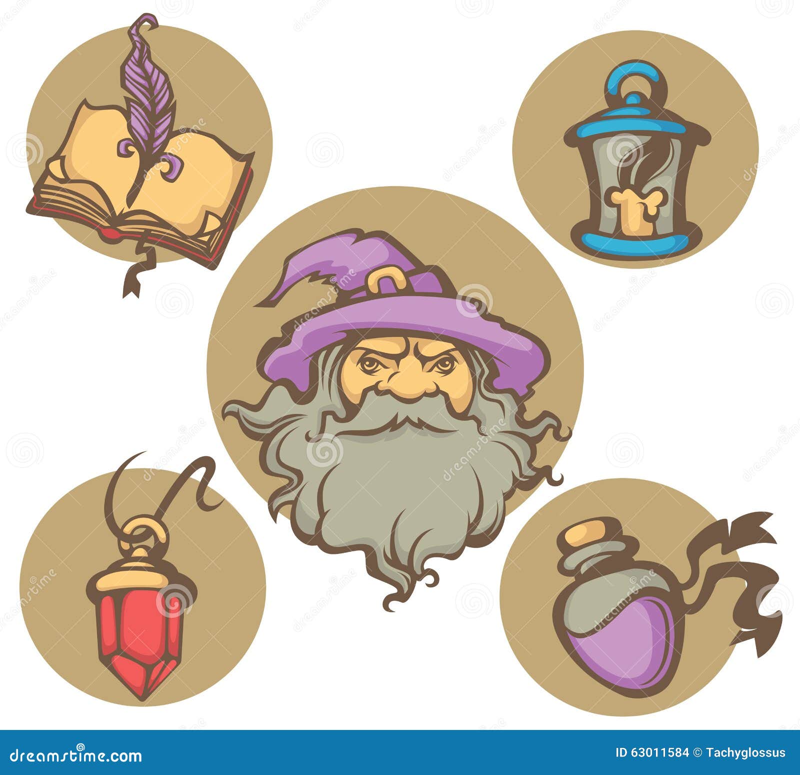 Old Wizard Portrait Cartoon Vector | CartoonDealer.com #317077787