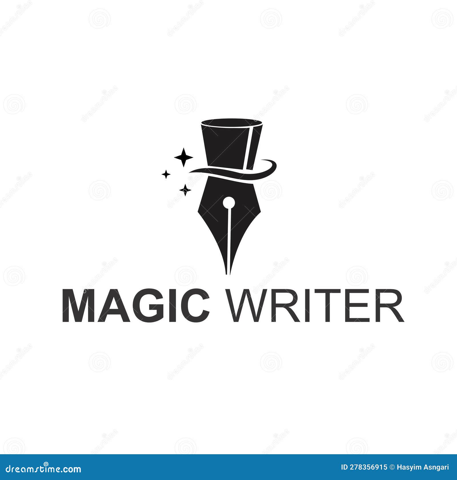 Magic Writer Logo Design Concept Stock Illustration - Illustration of ...