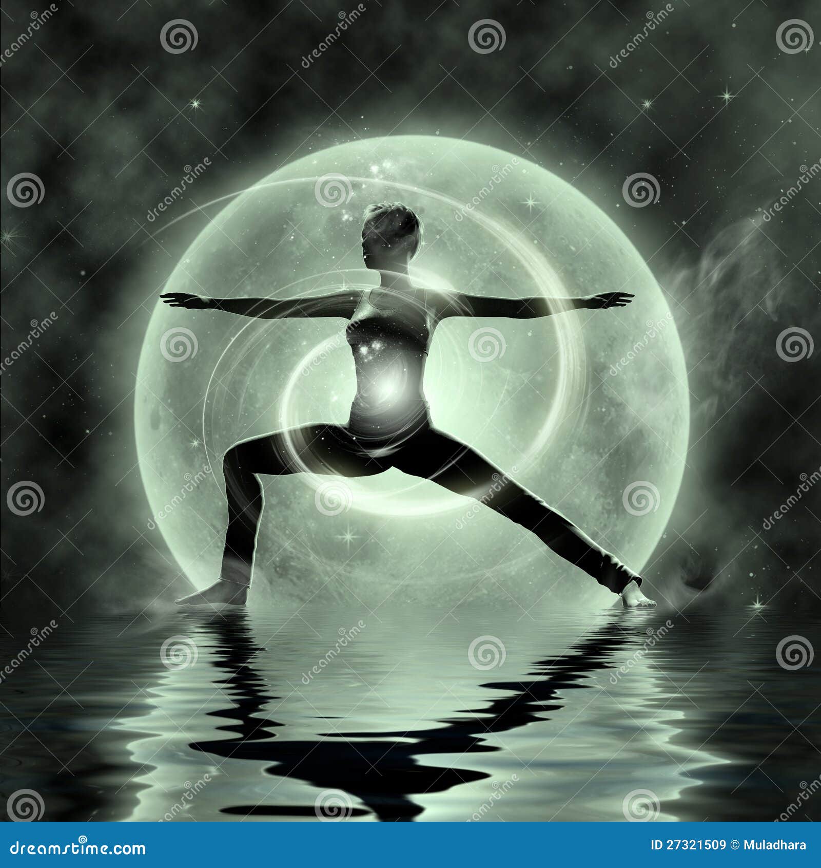 Magic Yoga stock image. Image of meditation, silhouette - 27321509