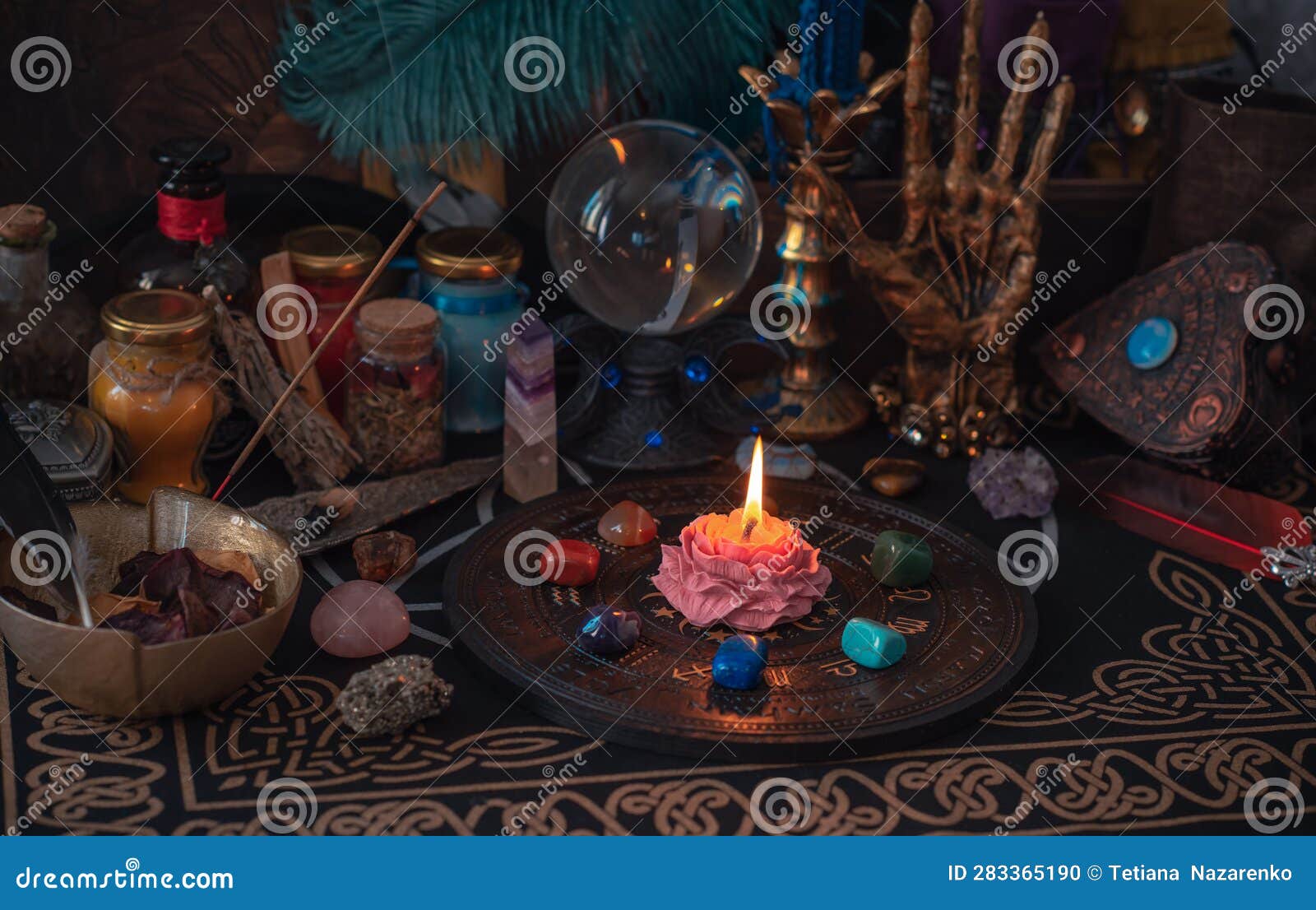 Magical Altar, Old Magic Concept, Spells and Prediction Concept Stock ...