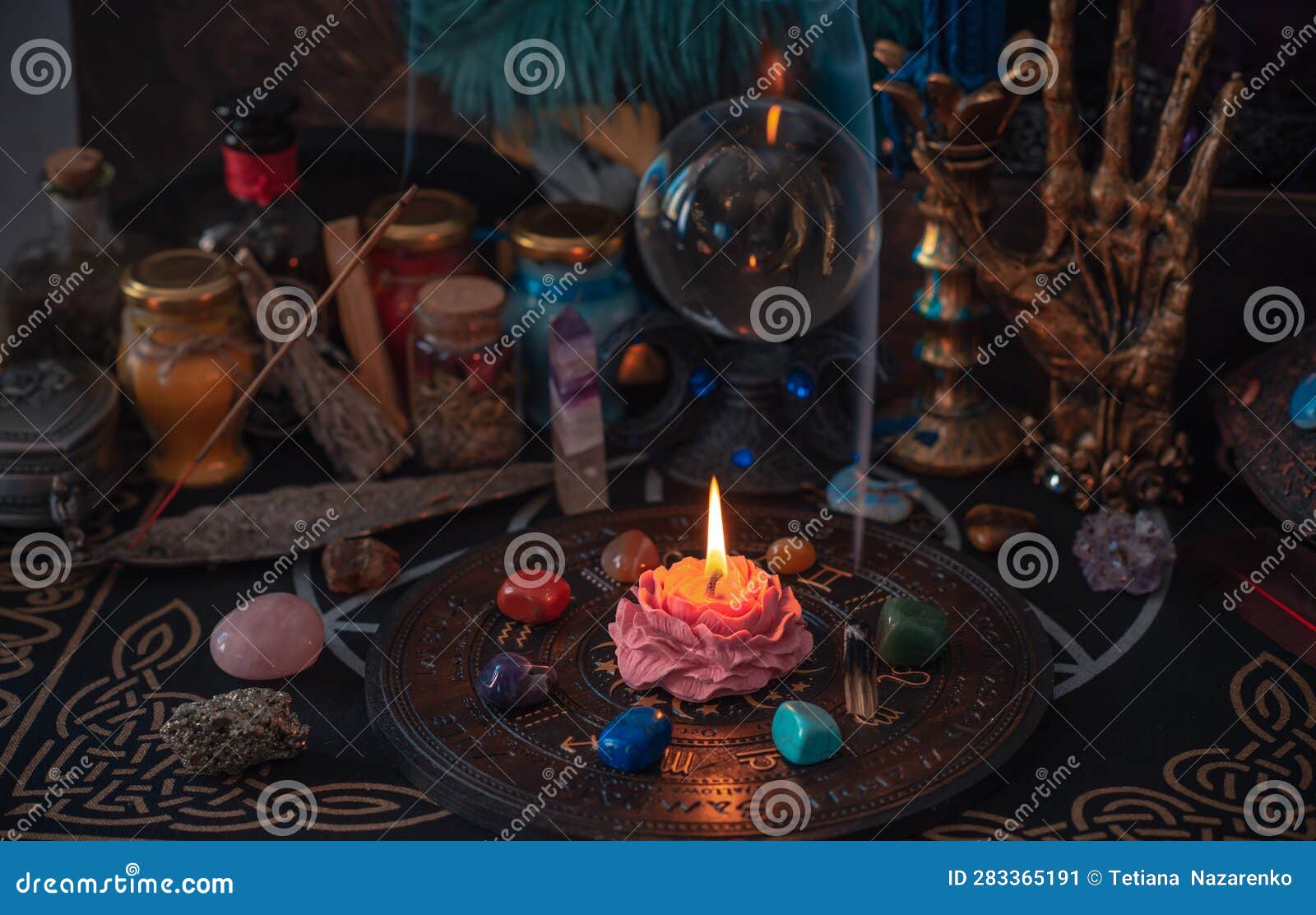 Magical Altar, Old Magic Concept, Spells and Prediction Concept Stock ...