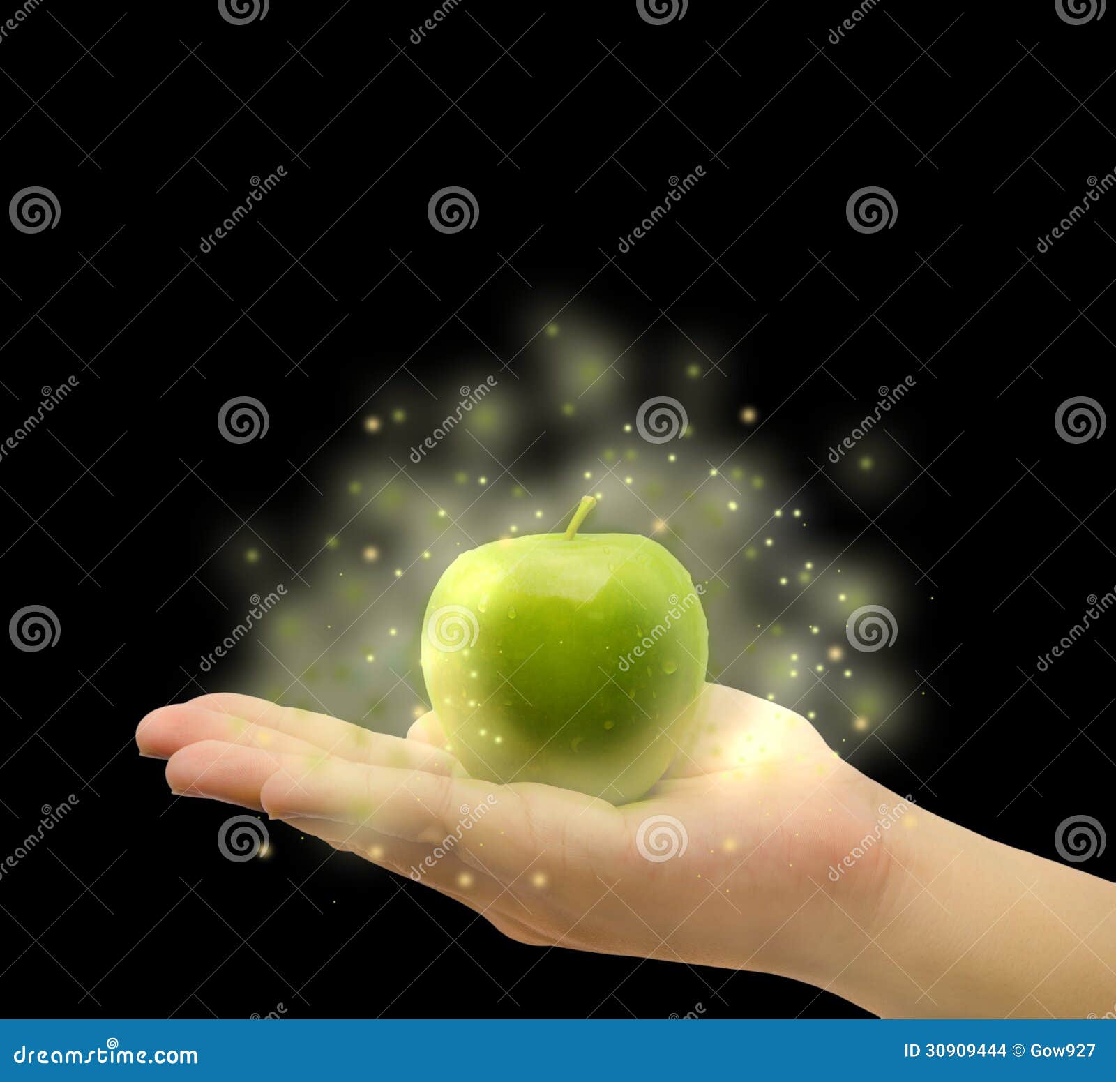 A Magical Apple Tree Growing Inside Of A Cavern, Illustration ...