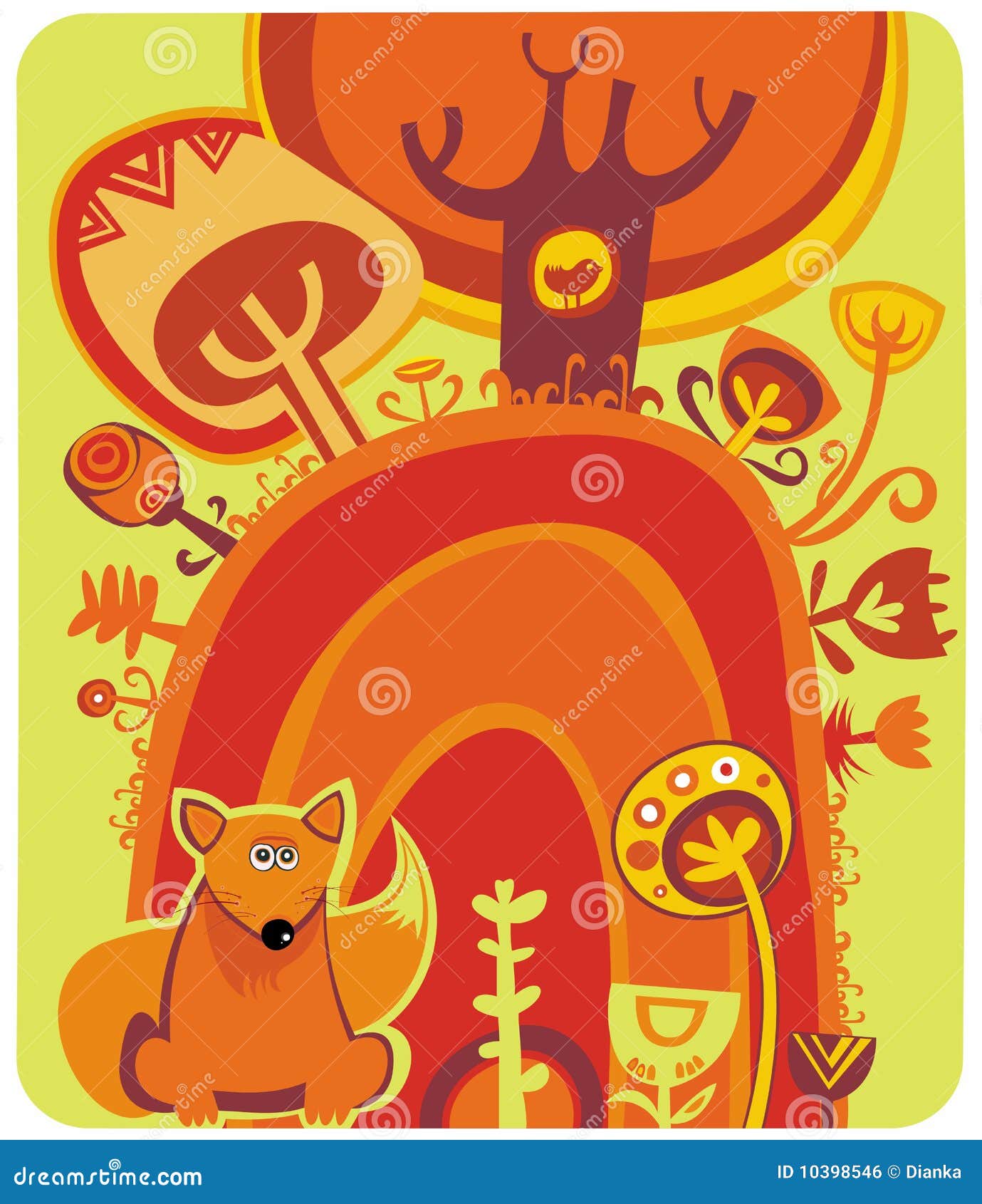 Magical autumn forest stock vector. Illustration of banner - 10398546