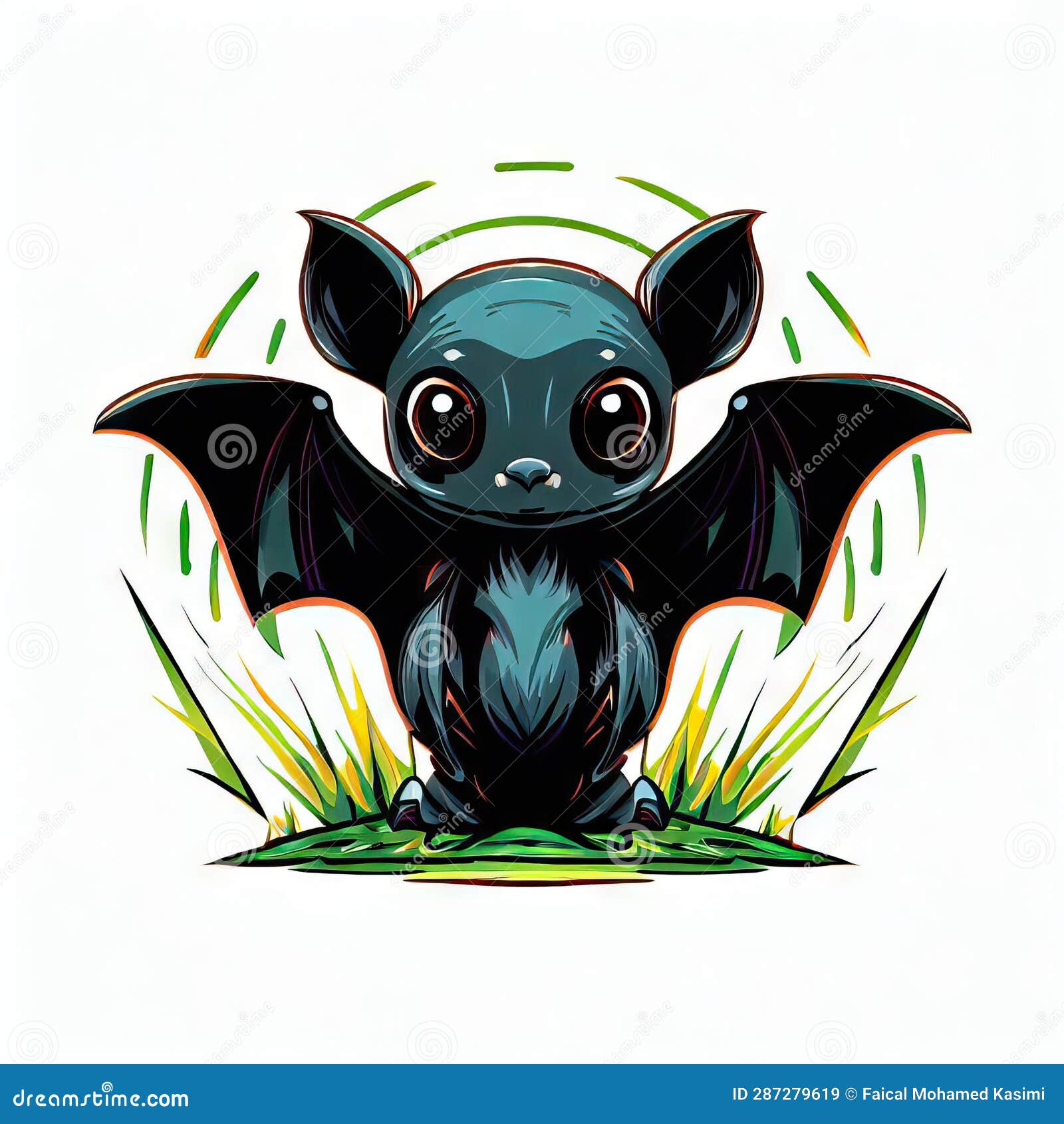 Magical Bat Moonlit Adventure,Generative AI Stock Illustration ...