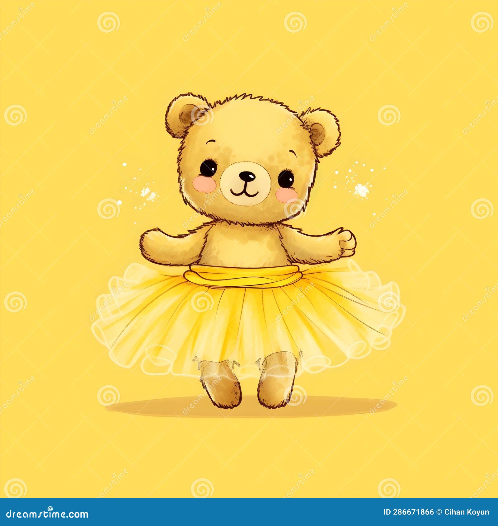 Magical bear dance artwork stock illustration. Illustration of paper ...