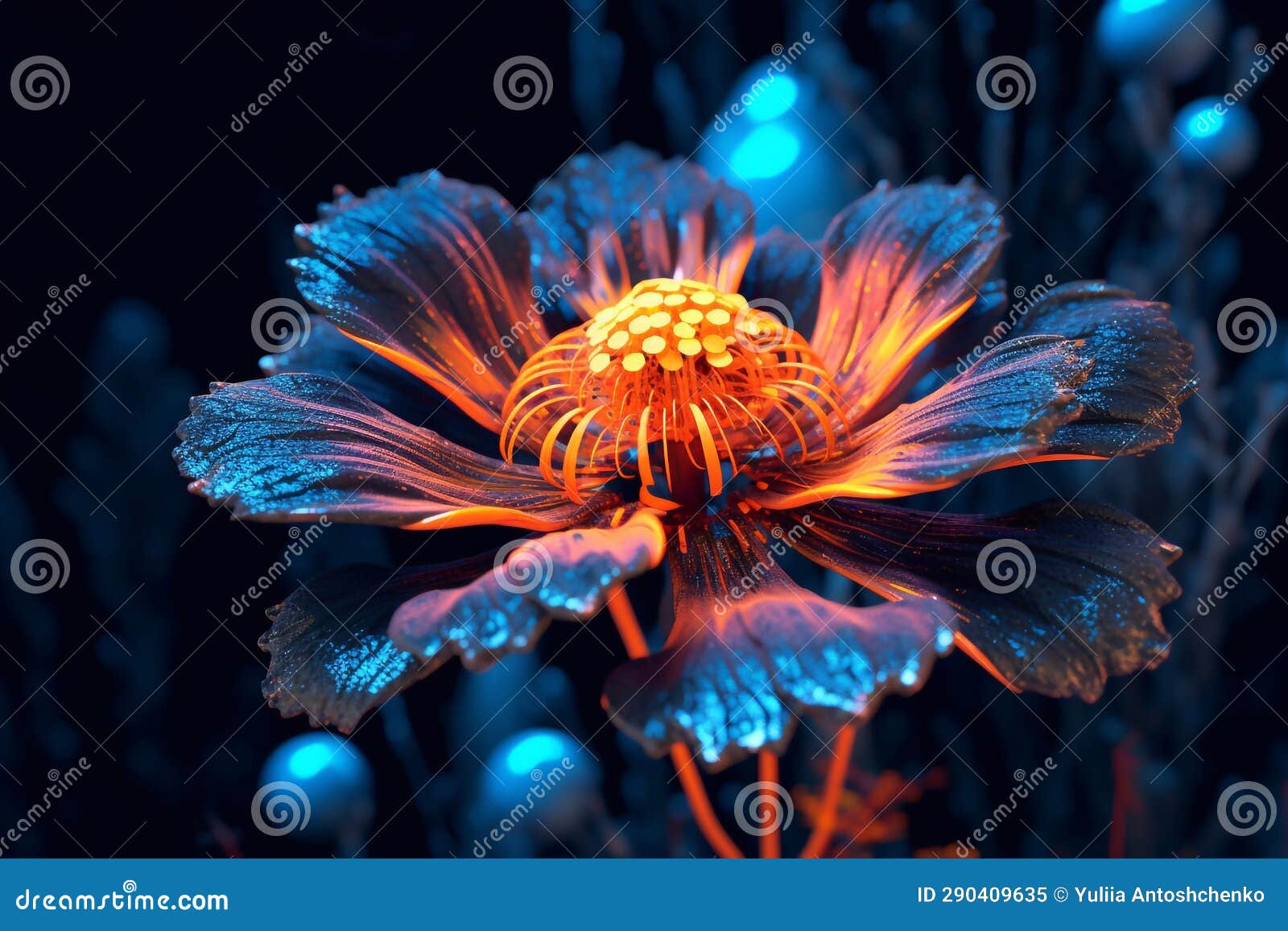 A Magical Beautiful Flower. Stock Illustration - Illustration of petal ...