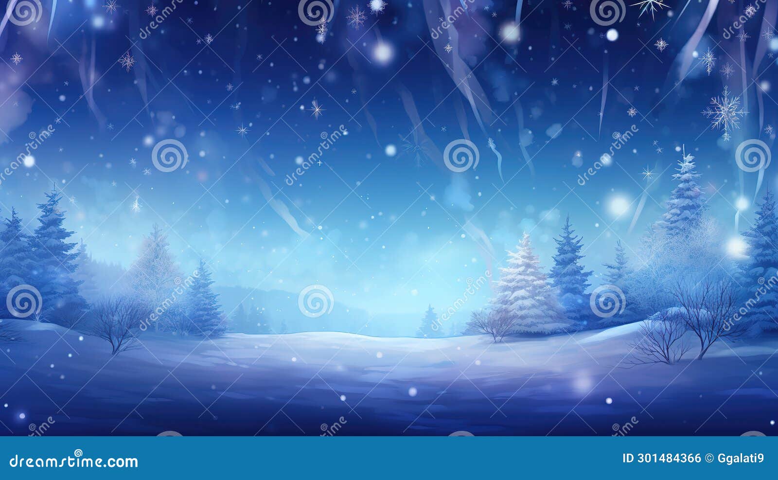 Magical Beautiful Wind is Blowing in Winter Artwork, Anime Manga Style ...