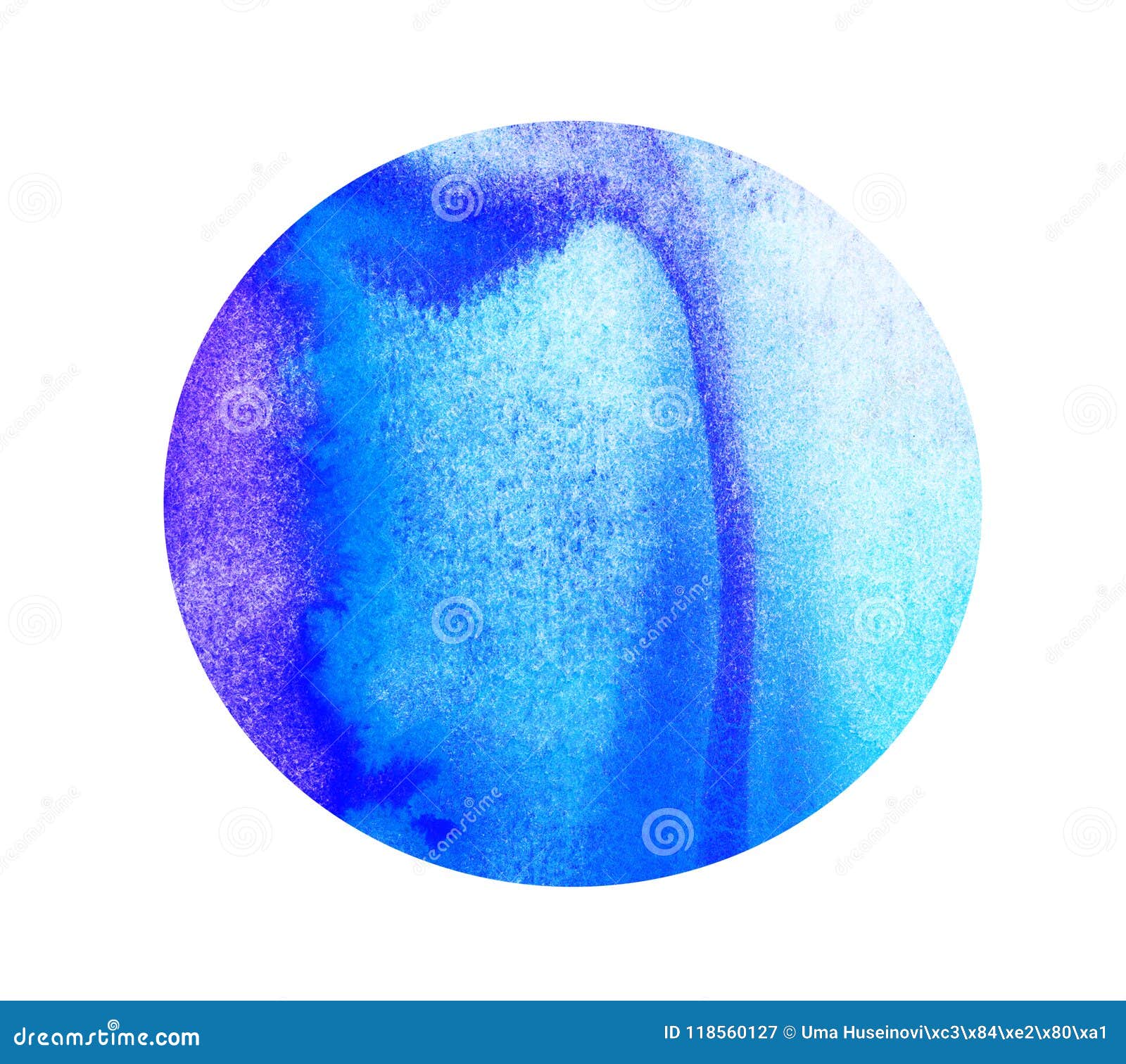 Magical Blue Watercolor Sphere Stock Illustration - Illustration of ...