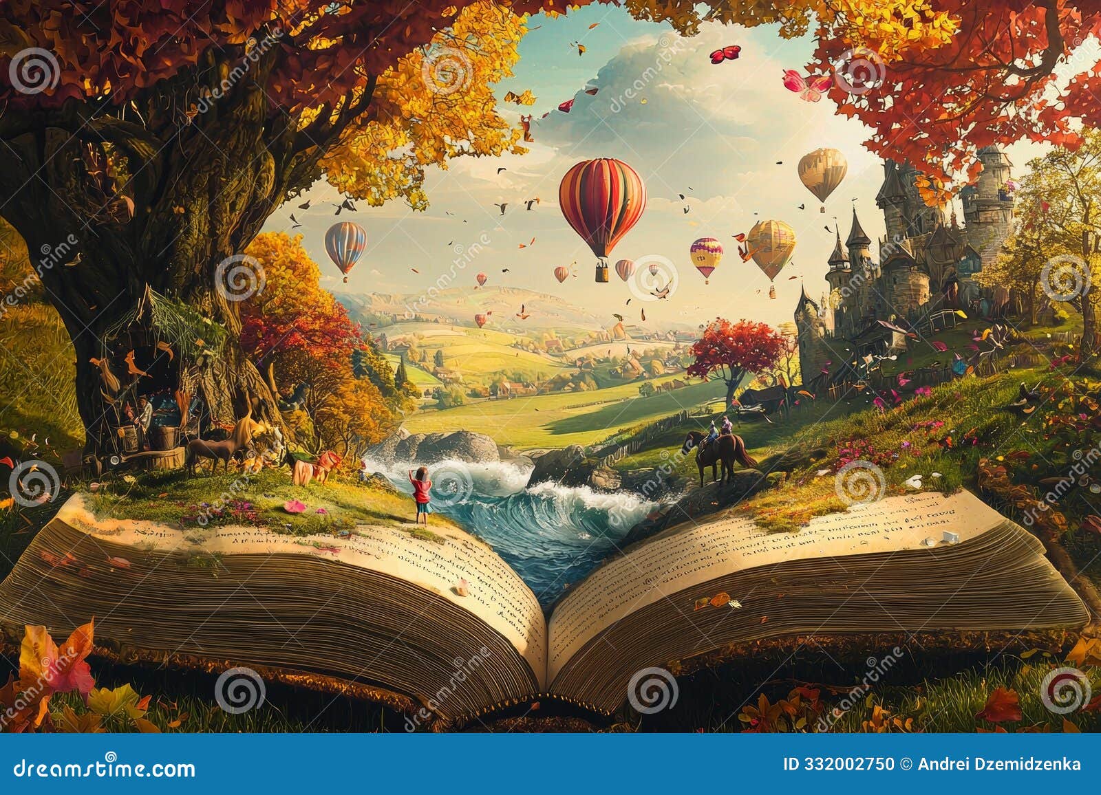 Magical Book Concept with a Small Child. Fantasy, Nature, or Learning ...