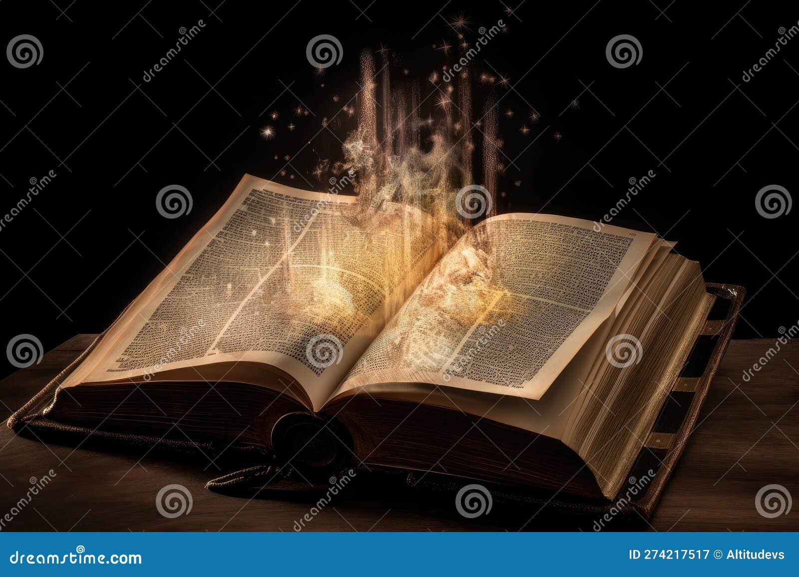 Magical Book, Open and Revealing Its Secrets To the Reader Stock ...