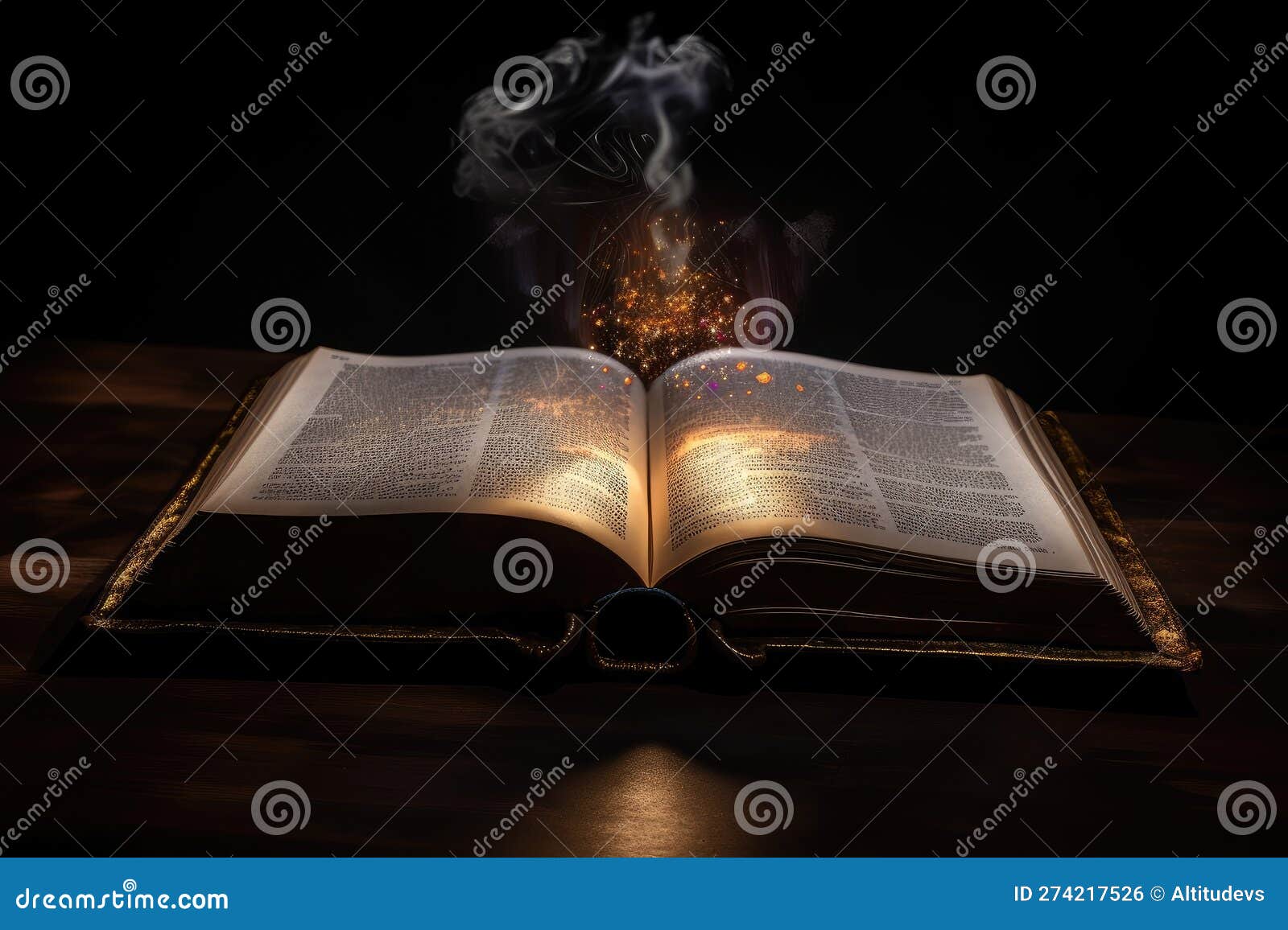 Magical Book, Open and Revealing Its Secrets To the Reader Stock ...