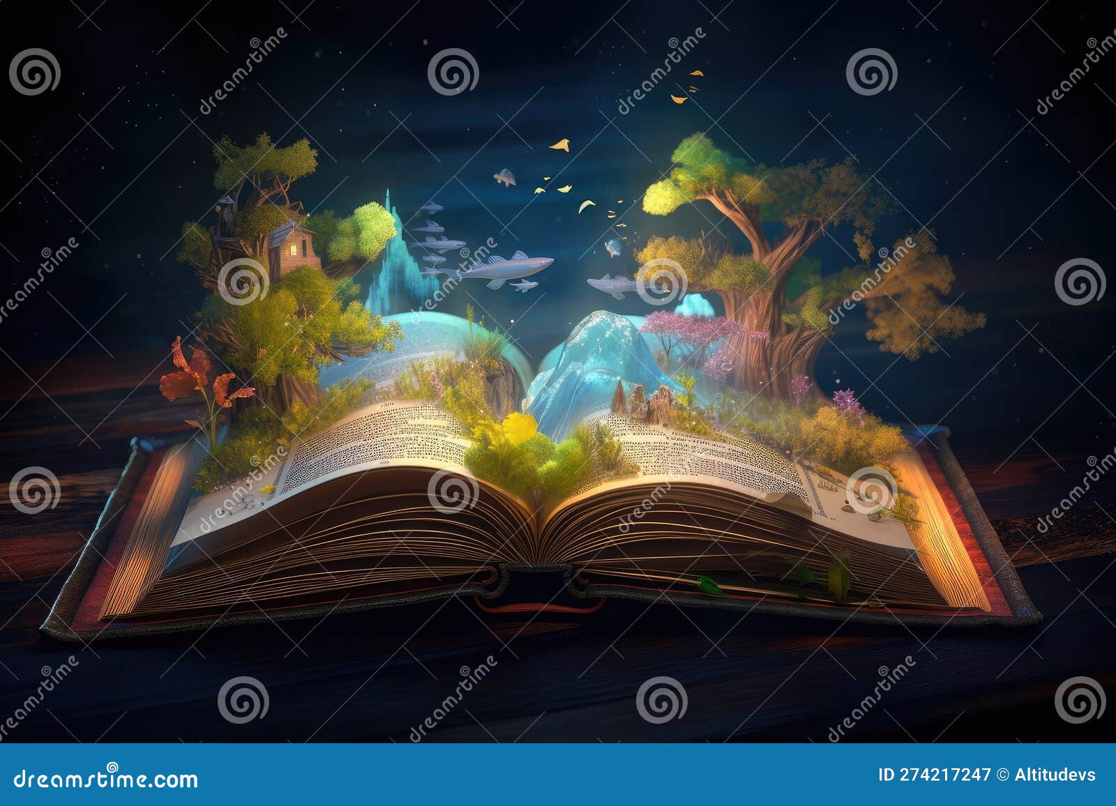 Magical Book with Story Unfolding in the Pages, Bringing Fictional ... Magical Book with Story Unfolding in the Pages, Bringing Fictional ...