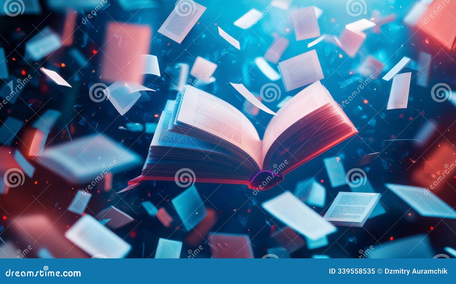 A Magical Burst of Imagination from an Open Book Stock Image - Image of ...