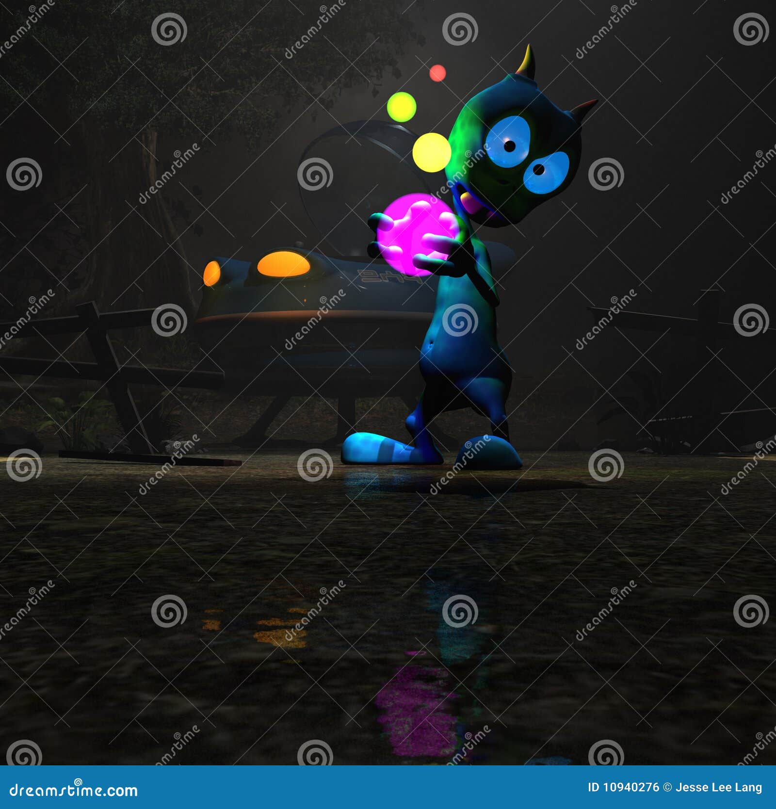 Magical Cartoon Alien Character Stock Illustration - Illustration of ...