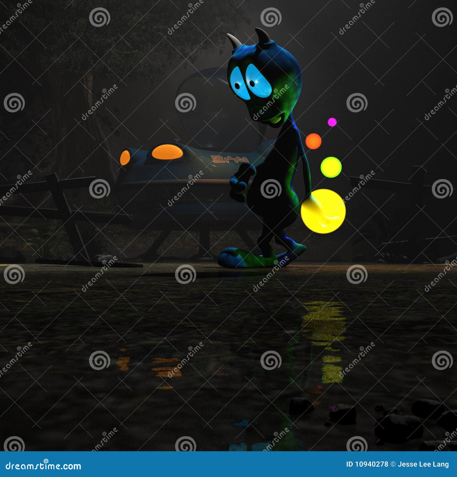 Magical Cartoon Alien Character Stock Illustration - Illustration of ...