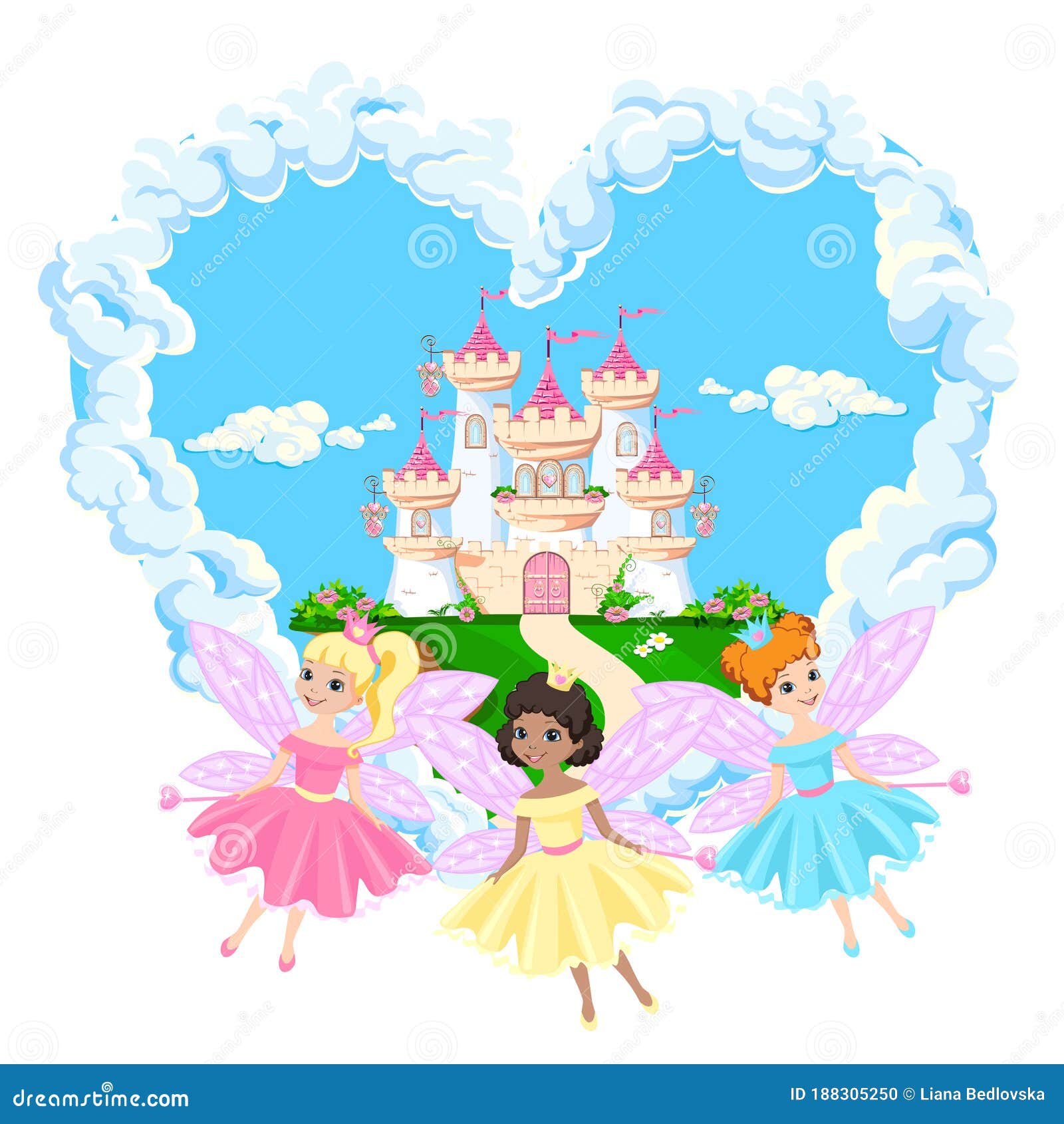 The Magical Castle of a Beautiful Princess Stock Vector - Illustration ...