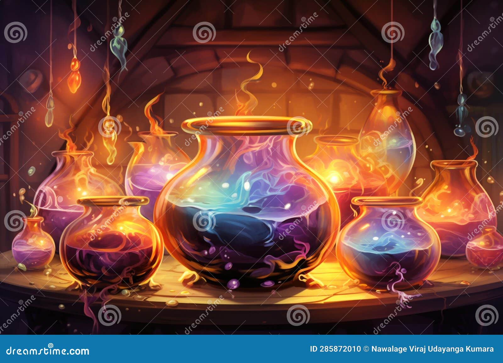 Magical Cauldron. Generative Ai Stock Illustration - Illustration of ...
