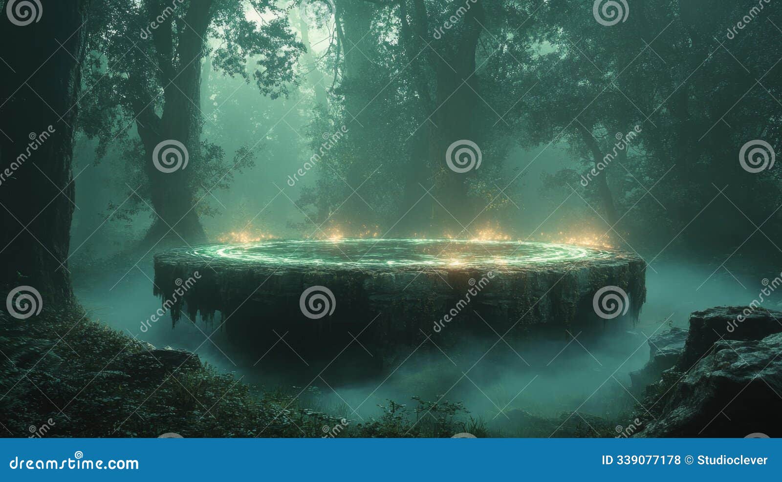 Mystical Forest with Magic Circle Generative AI Stock Illustration ...
