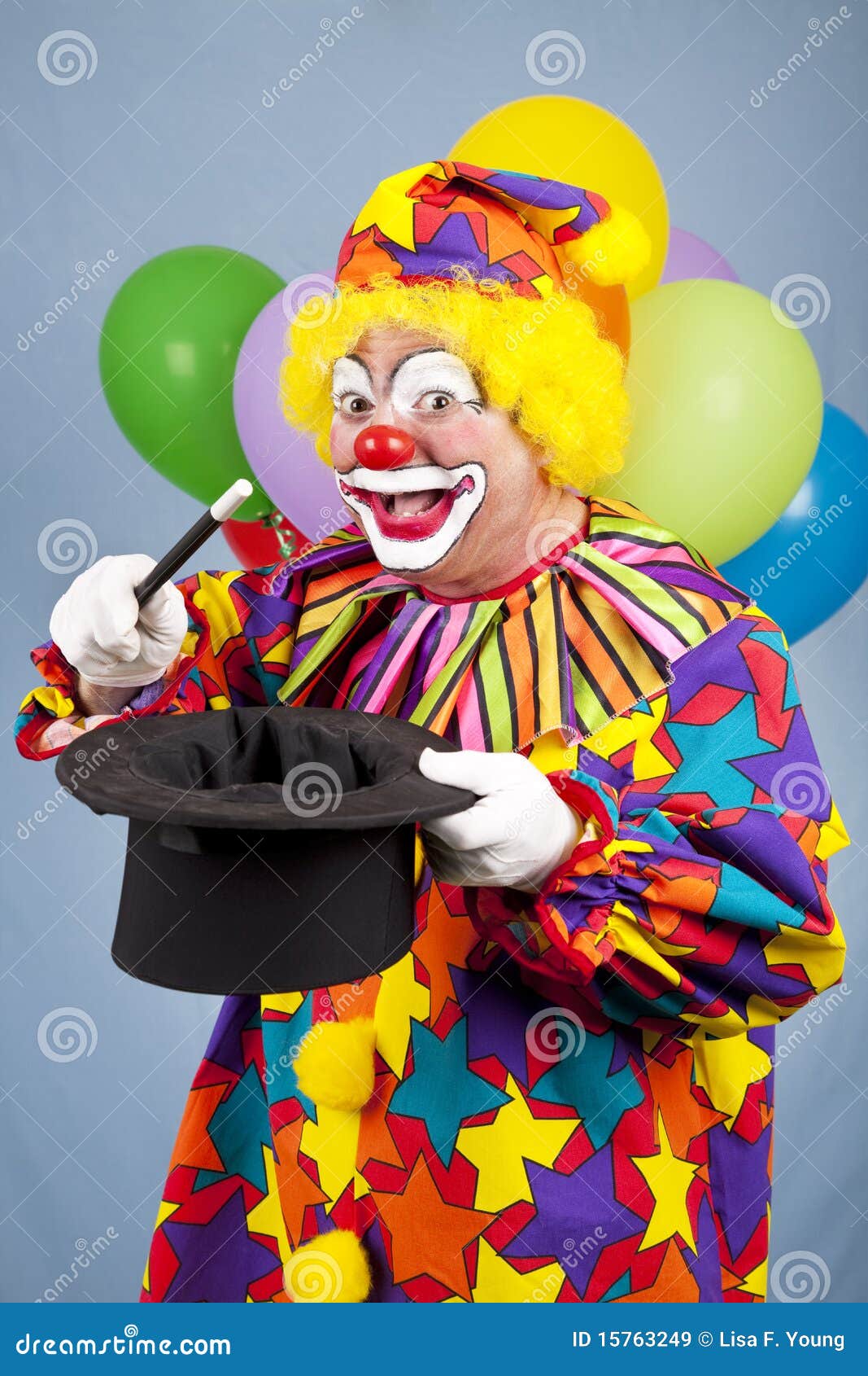 Magical Clown stock image. Image of dressed, circus, costume - 15763249