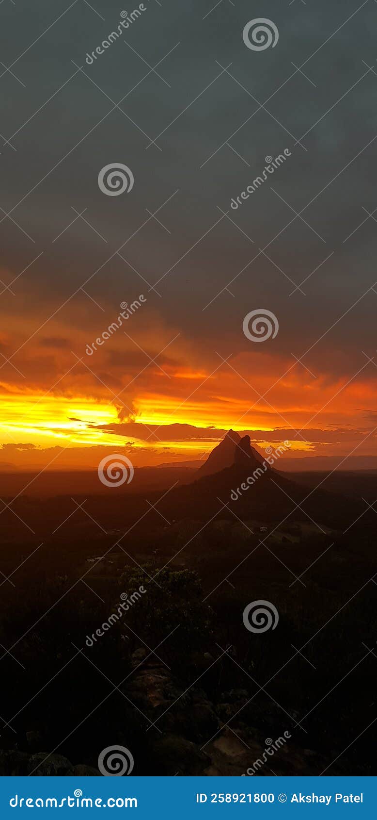 Magical Colors of Sunset at the Top of Mountain Stock Photo - Image of ...