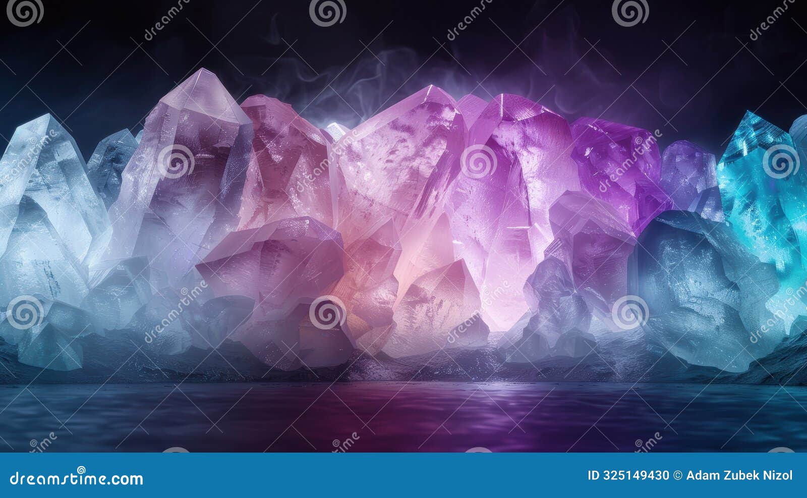 Magical Crystal Cave Landscape Stock Illustration - Illustration of ...