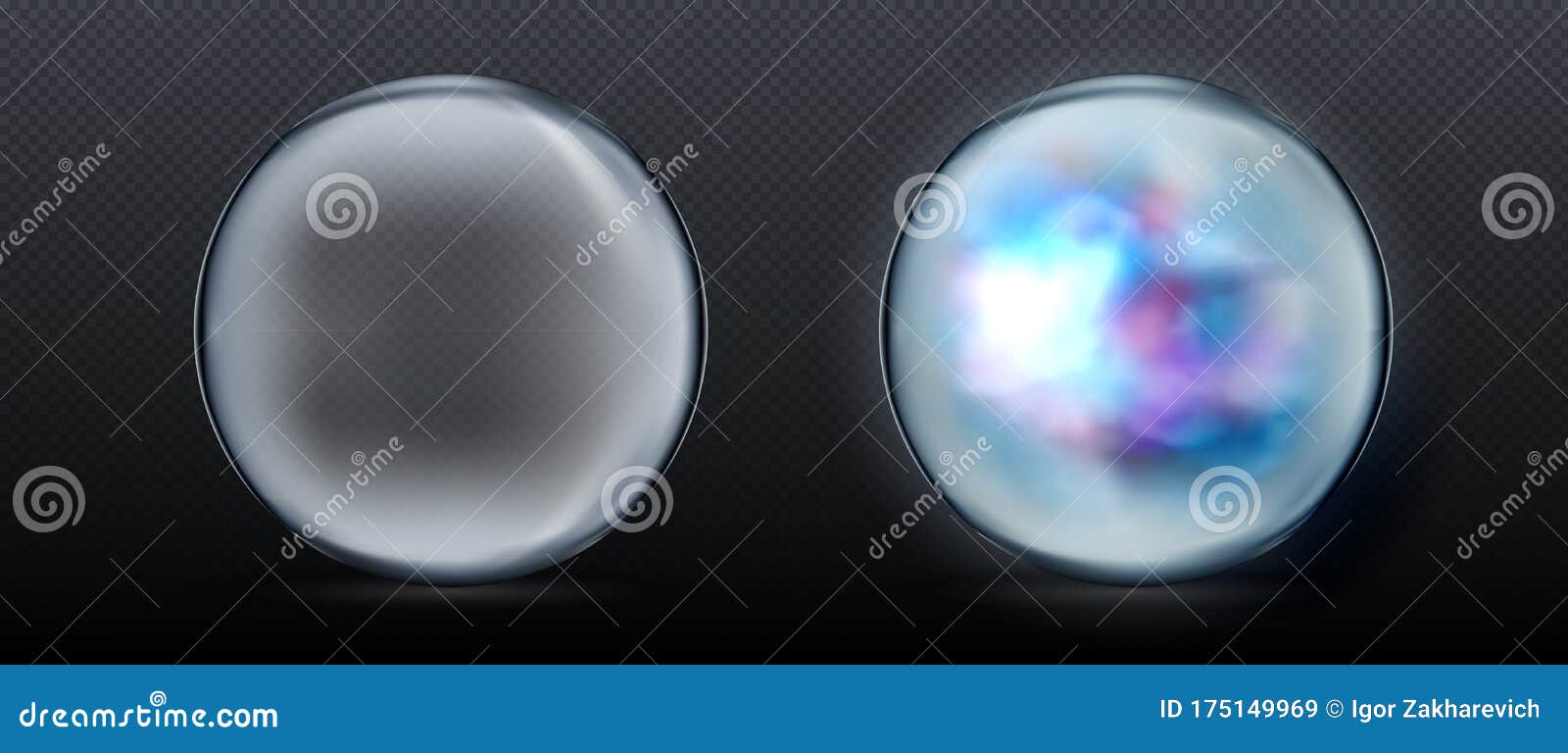 Magical Crystal Orbs. Glowing Magic Ball Stock Illustration ...