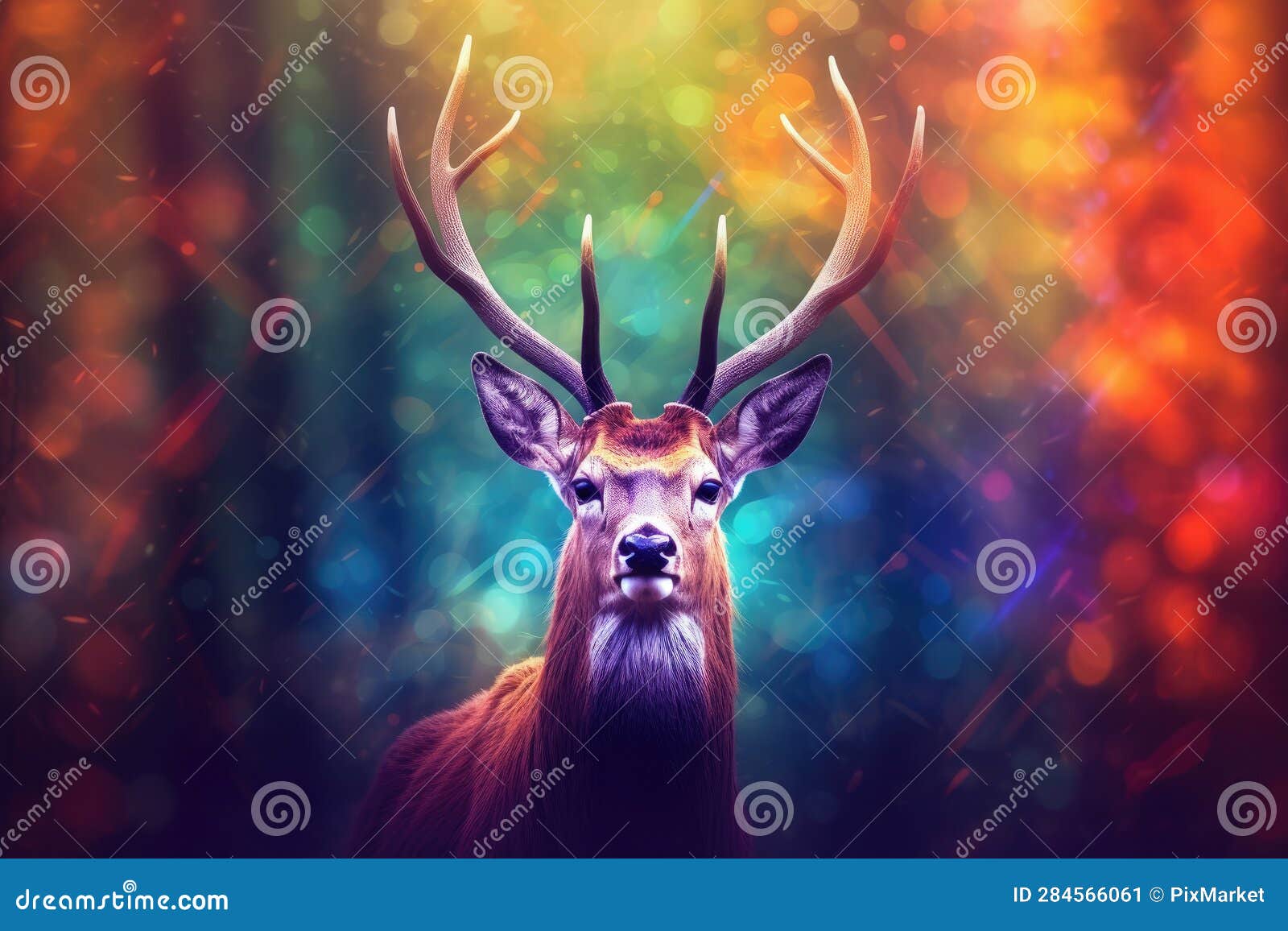 Magical Deer, Generative AI Stock Illustration - Illustration of deer ...