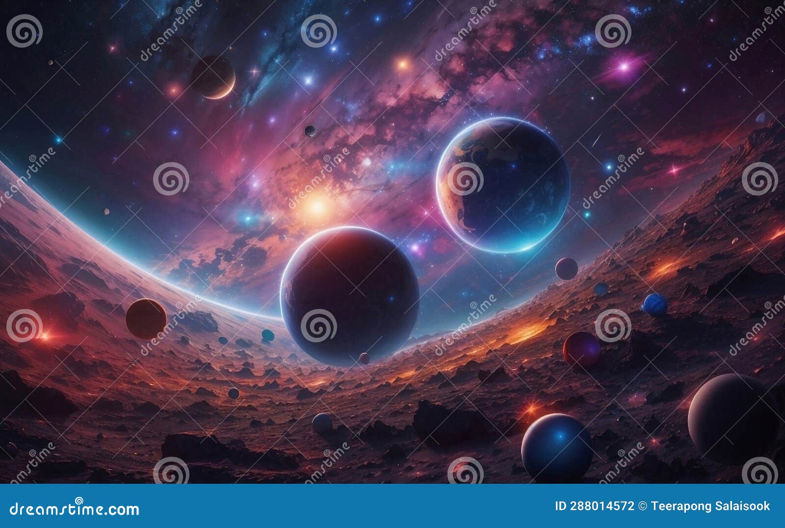 The Magical Dreamy Stars and Universe Stock Illustration - Illustration ...
