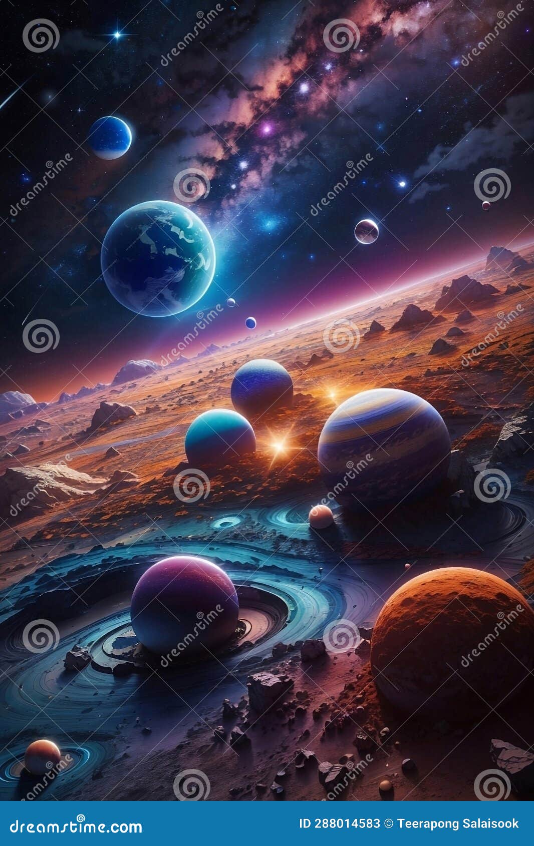 The Magical Dreamy Stars and Universe Stock Illustration - Illustration ...