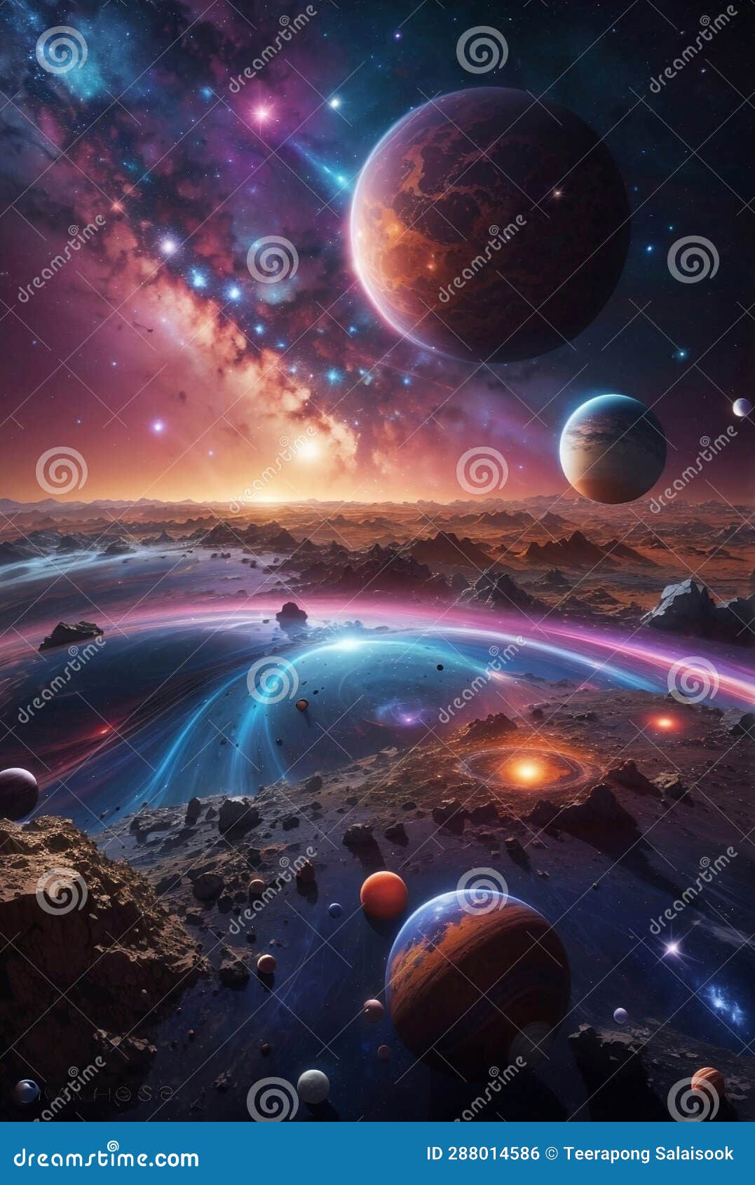 The Magical Dreamy Stars and Universe Stock Illustration - Illustration ...