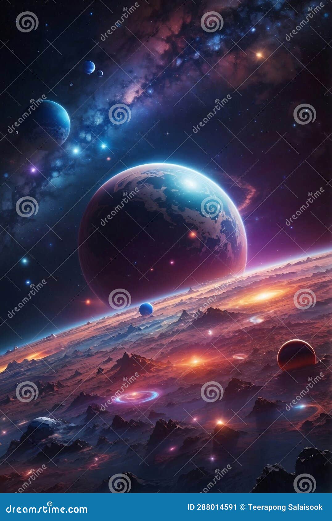 The Magical Dreamy Stars and Universe Stock Illustration - Illustration ...