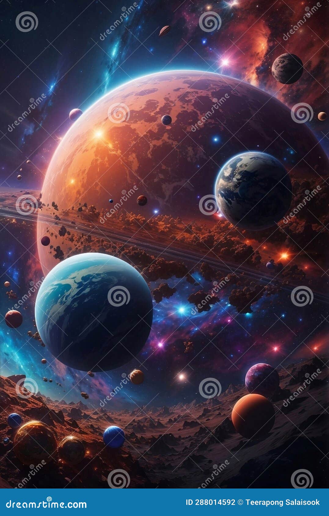 The Magical Dreamy Stars and Universe Stock Illustration - Illustration ...