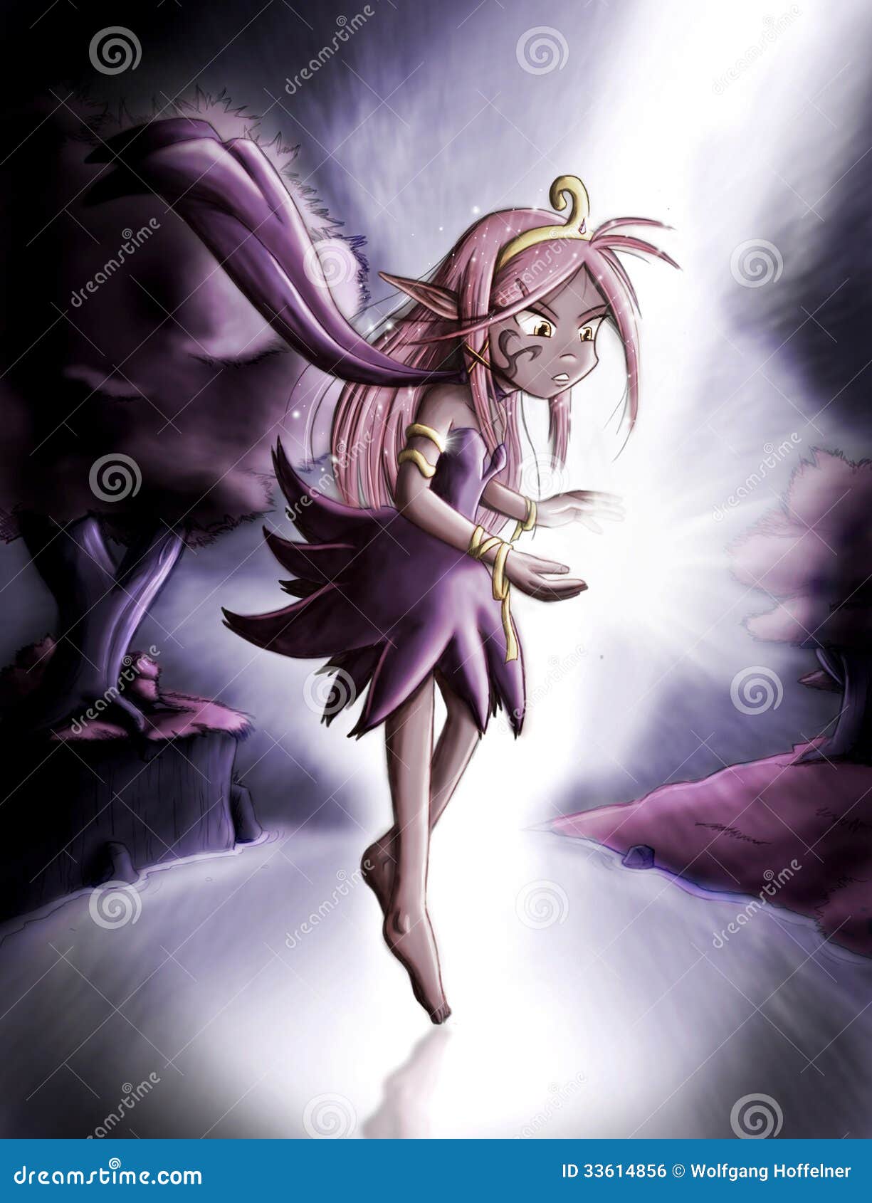 Magical elf stock illustration. Illustration of casting - 33614856